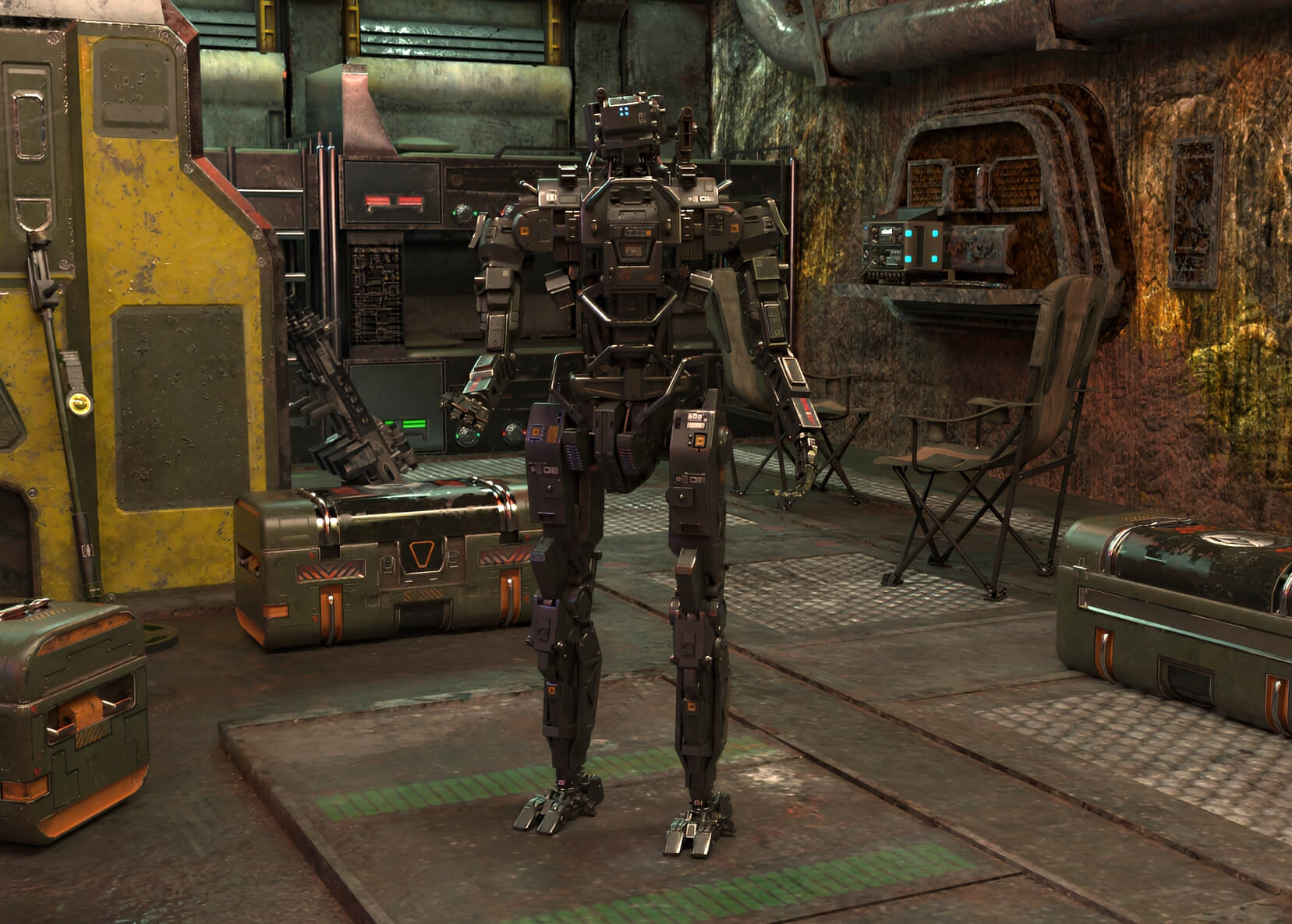 MEC Robot at Tactical Center 3D Render, Digital Art by Blue Flame