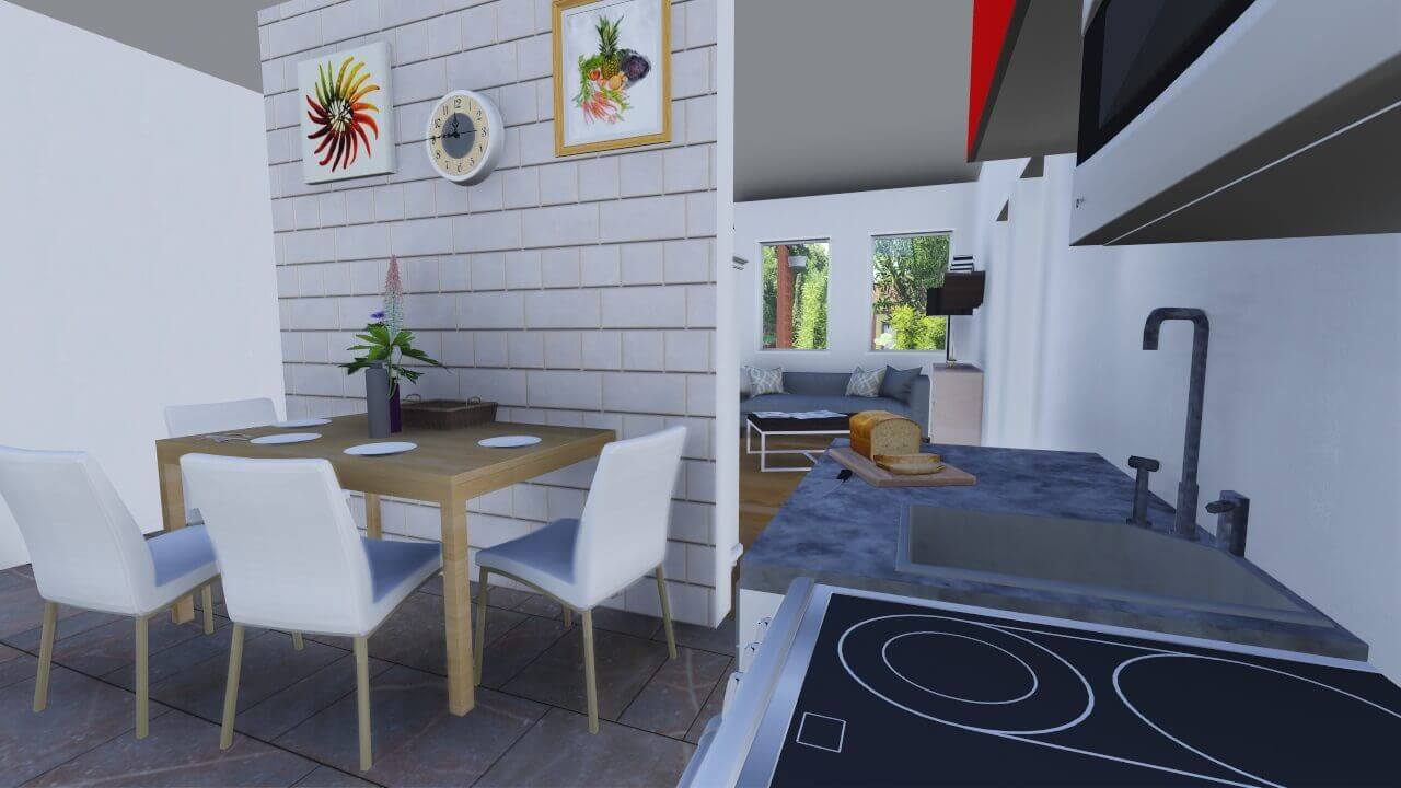 I rendered my kitchen in Paint 3D Render, Digital Art by Blue