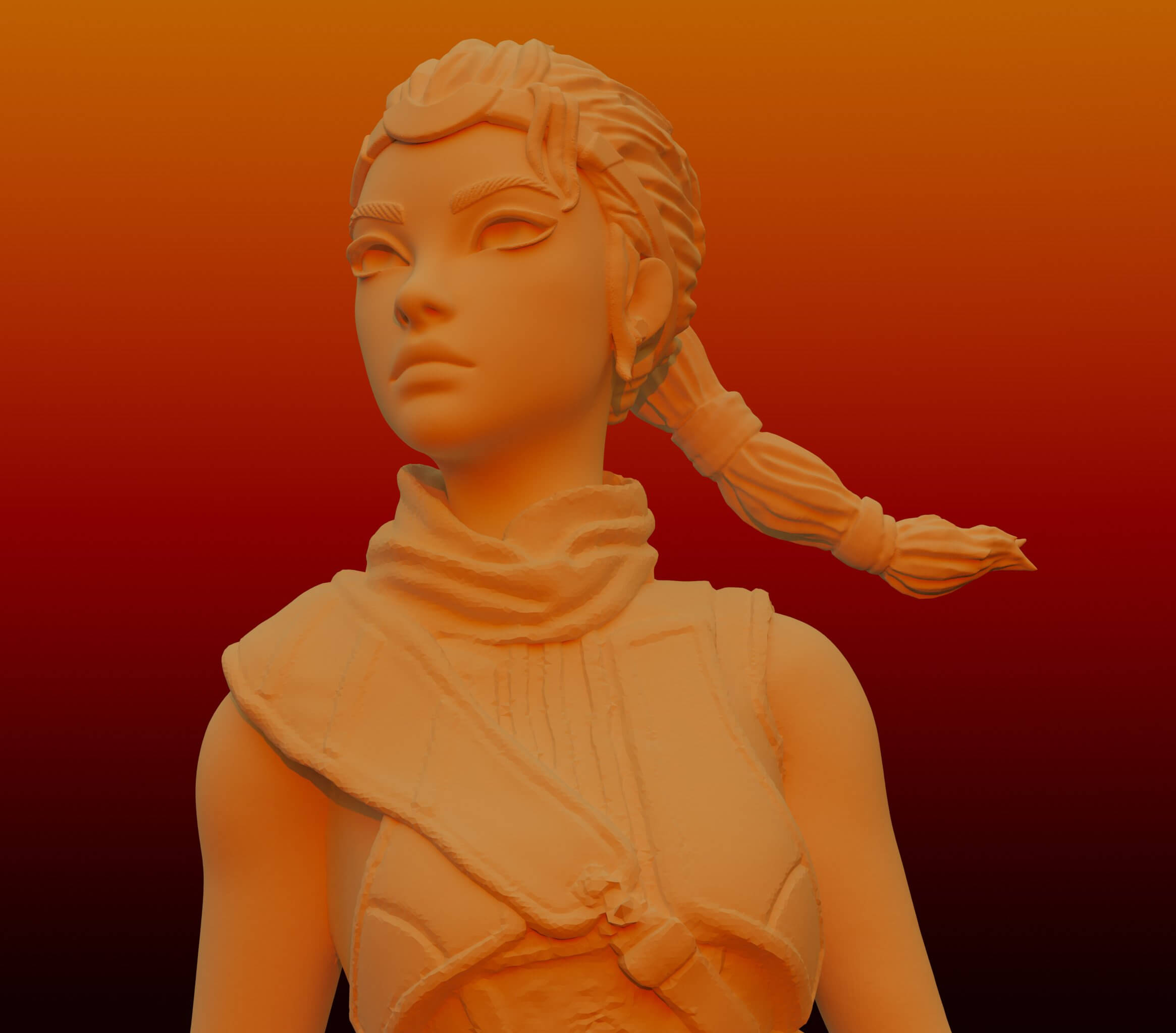 Echo Windwalker Statue from Tech Demo - 3D Model by BlueAzureArt