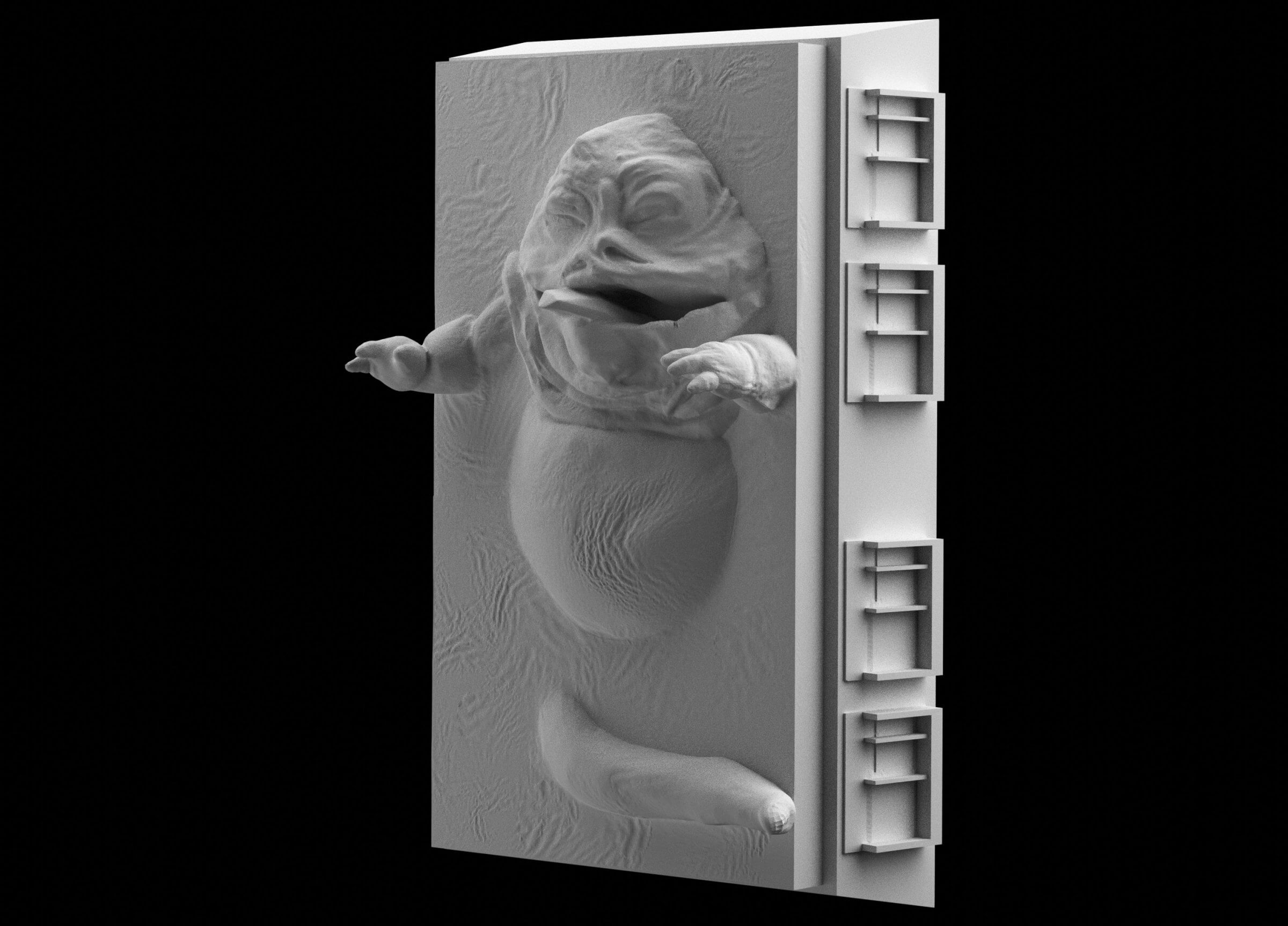 Star Wars Jabba in Carbonite - 3D Model by BlueAzureArt