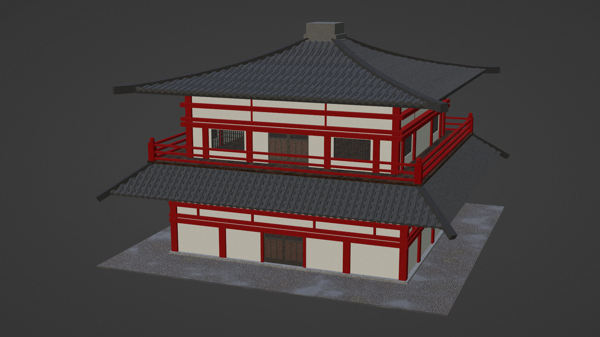 Chinese Two Floors Siheyuan - 3D Model by BlueChris206