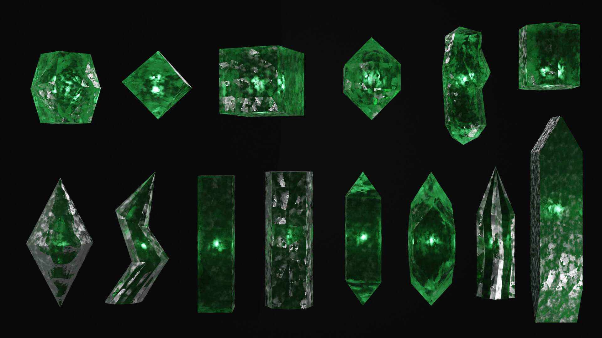 Fourteen Crystals - 3D Model by BlueChris206