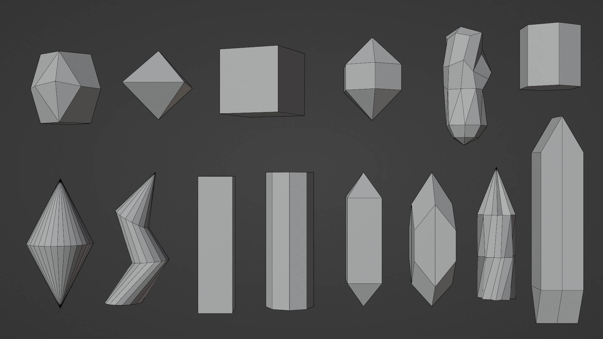 Fourteen Crystals - 3D Model by BlueChris206