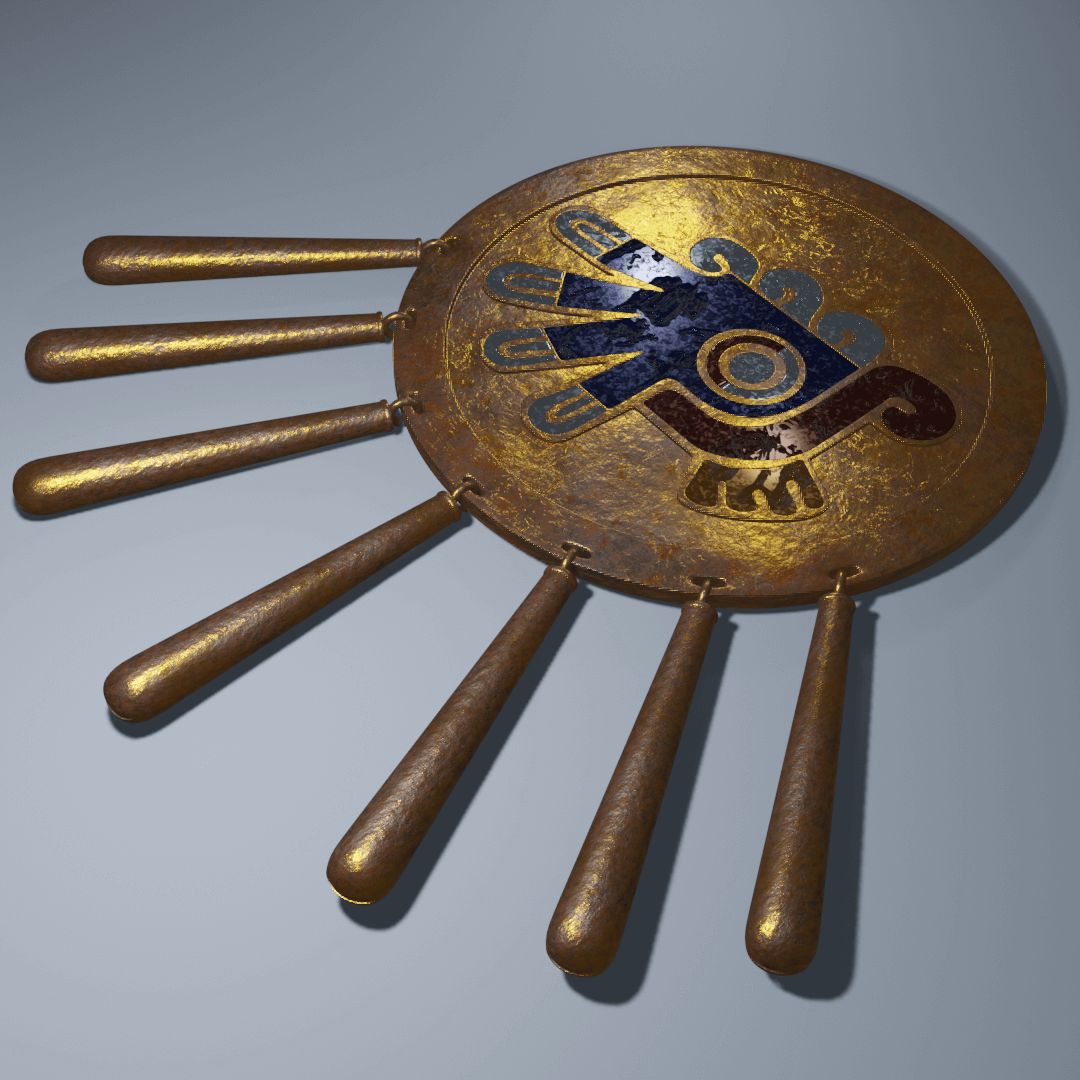 Aztec Atl Artifact 3D Render, Digital Art by BlueChris206