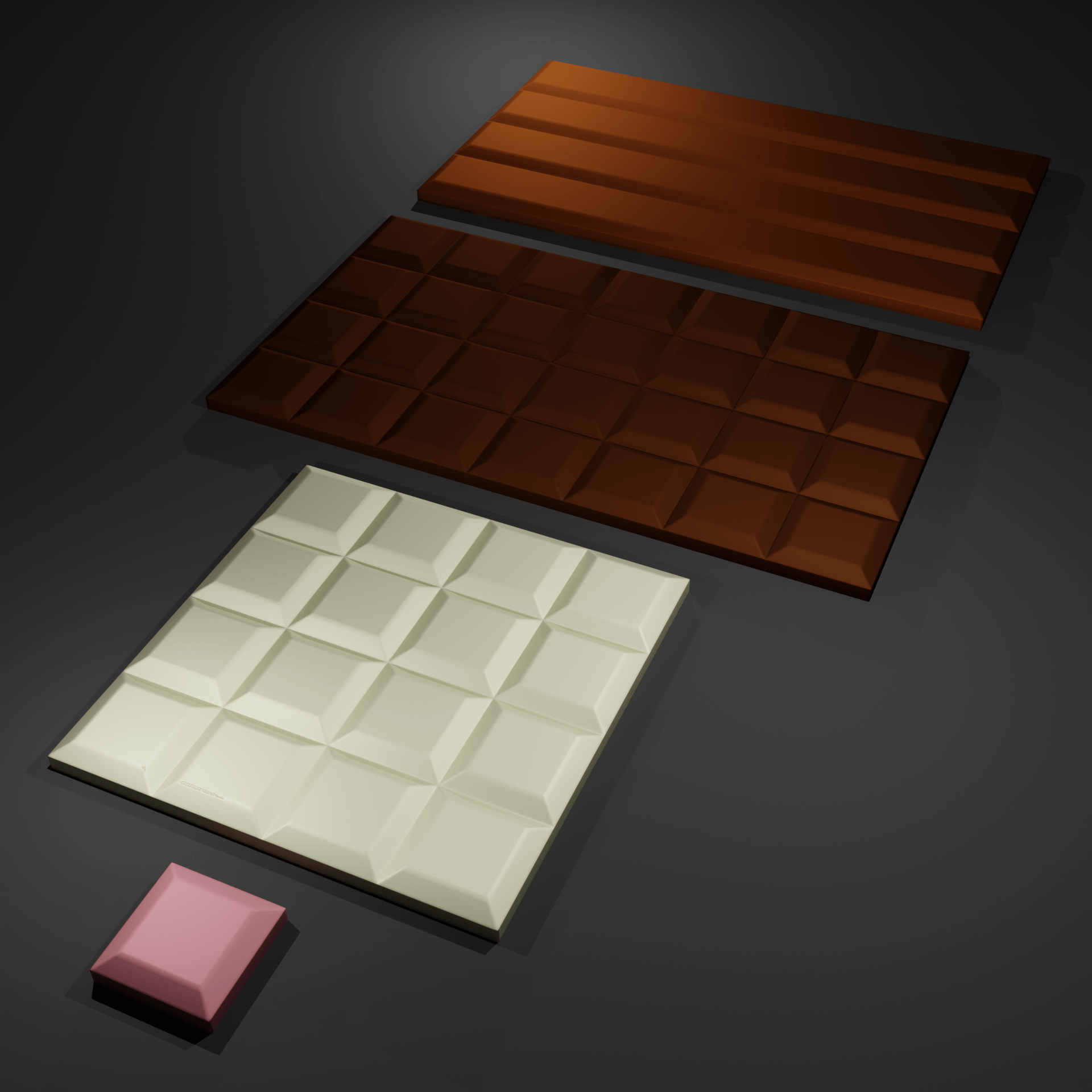 Chocolate Bars 3D Render, Digital Art by BlueChris206