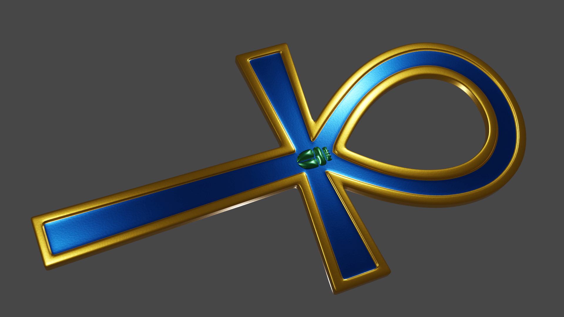 Egyptian Ankh 3D Render, Digital Art by BlueChris206
