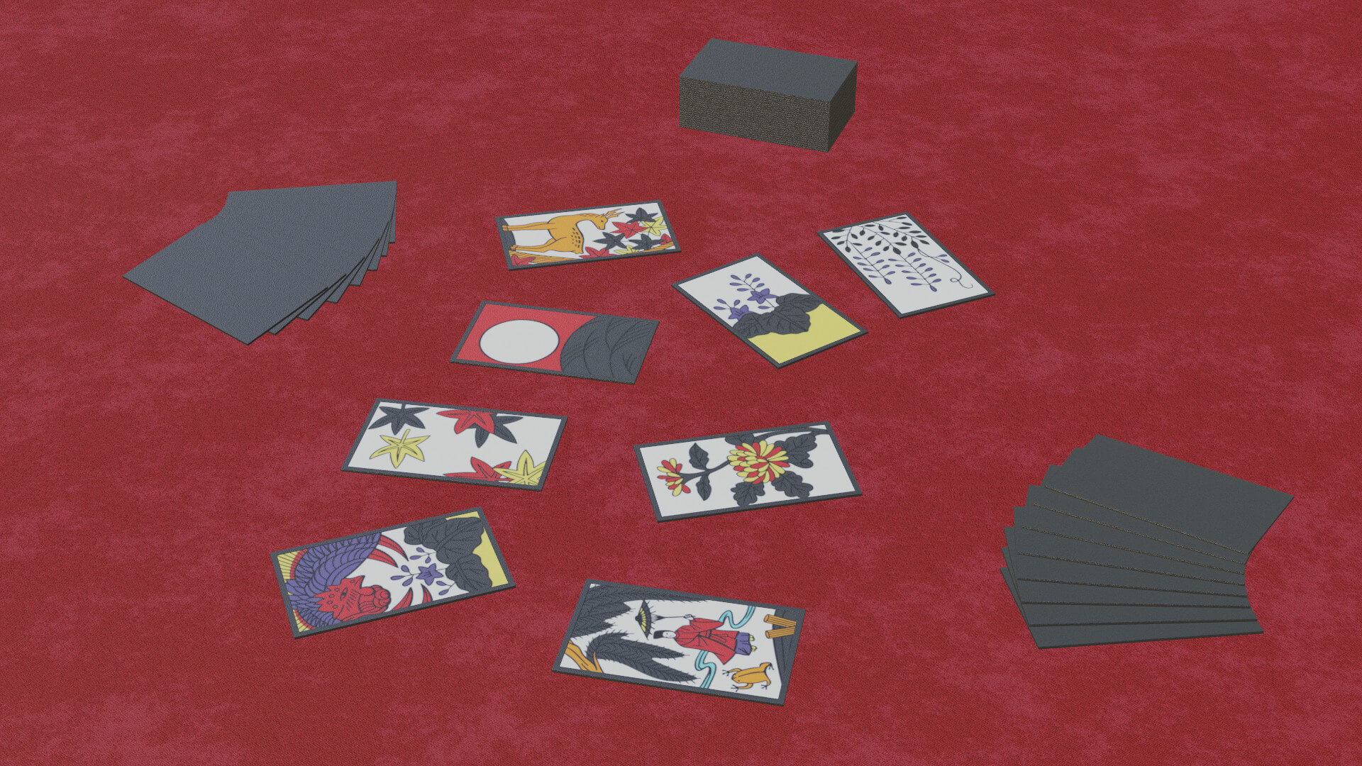 Hanafuda - Flower Cards 3D Model by BlueChris206