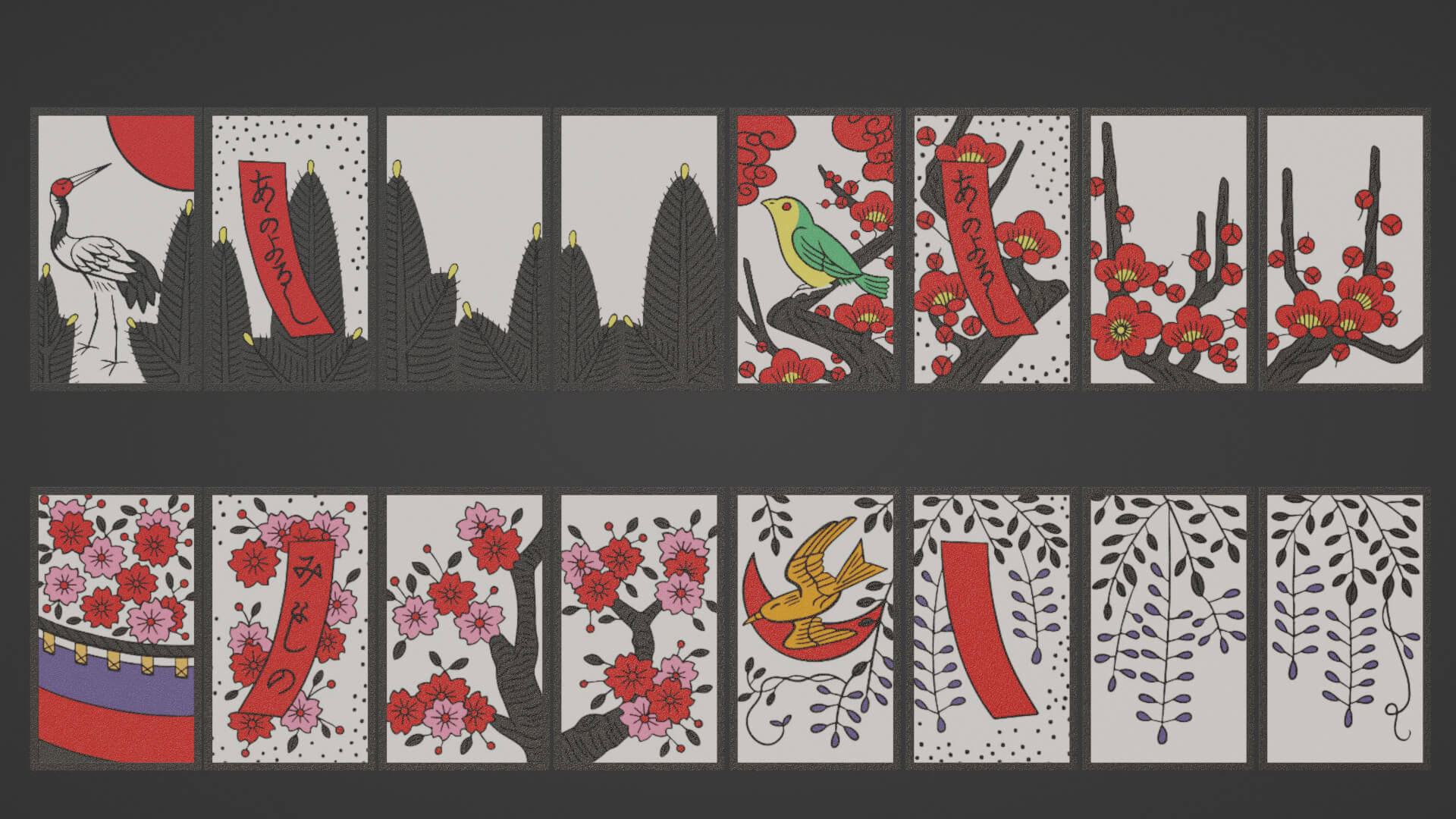 Hanafuda - Flower Cards 3D Model by BlueChris206