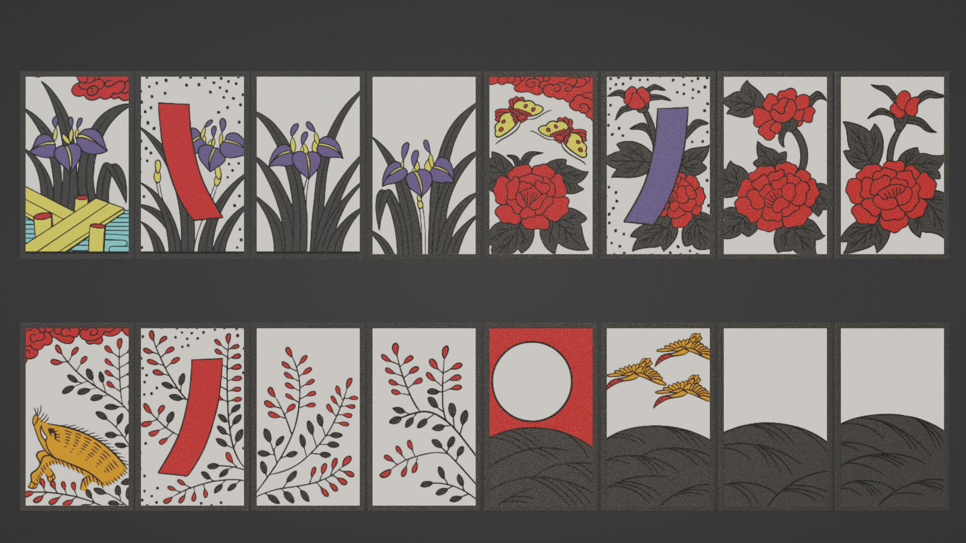 Hanafuda - Flower Cards 3D Model by BlueChris206