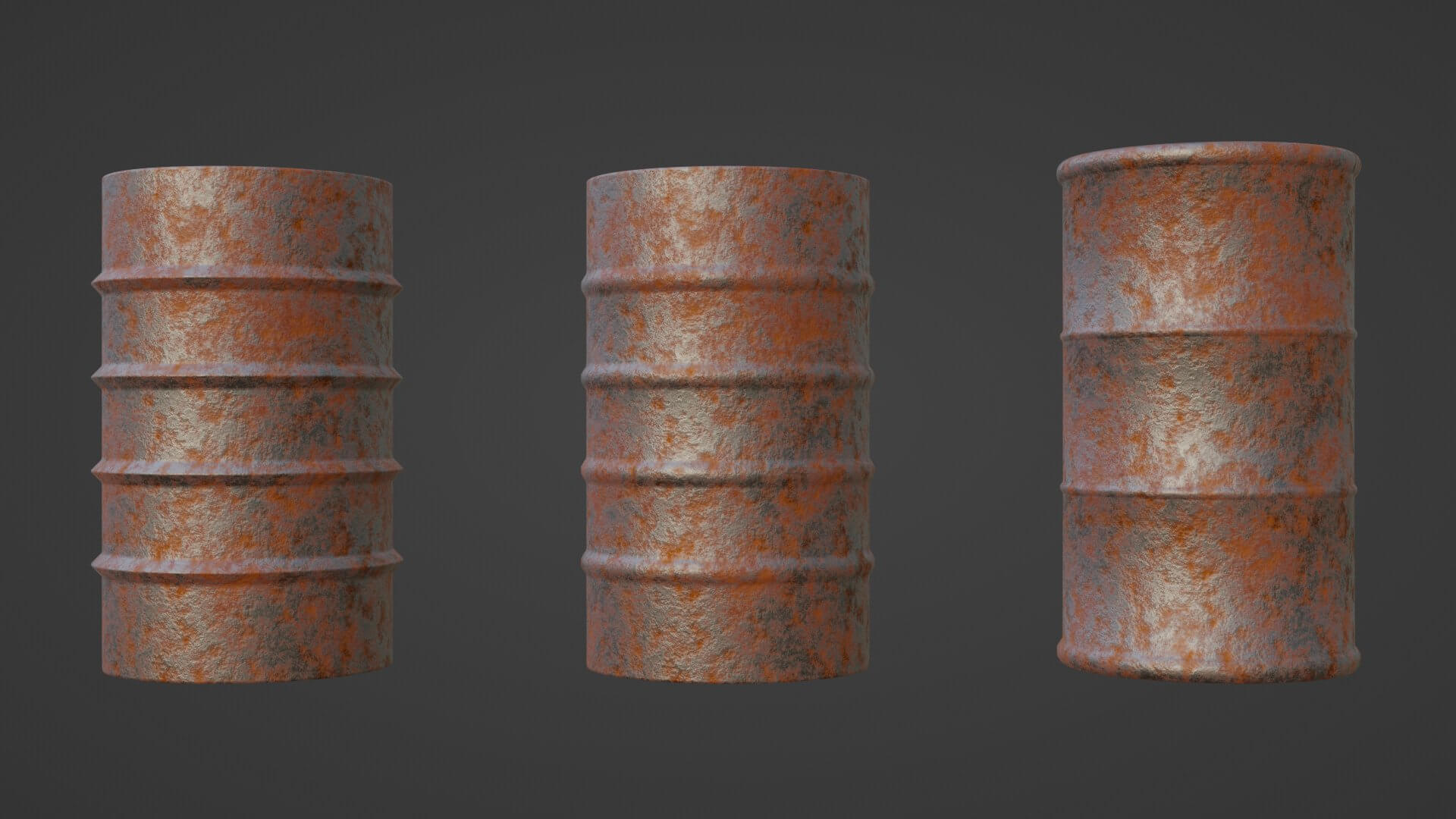 Rusty Metal Barrels - 3D Model by BlueChris206