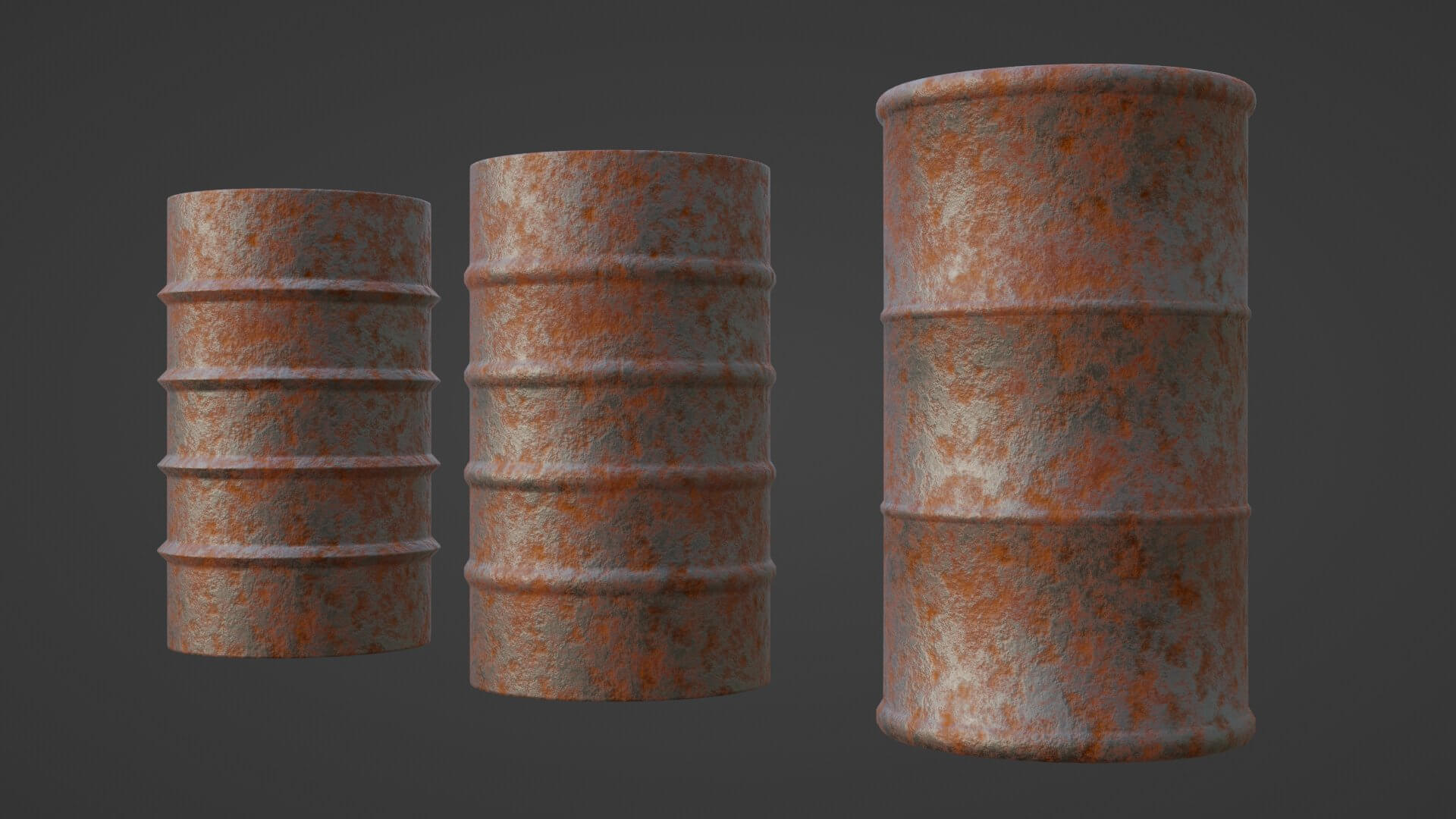 Rusty Metal Barrels - 3D Model by BlueChris206