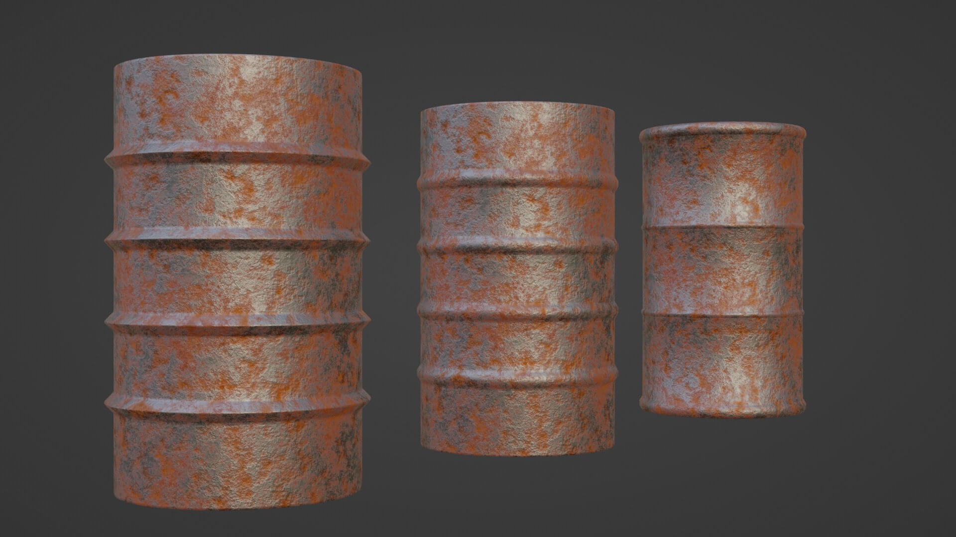 Rusty Metal Barrels - 3D Model by BlueChris206