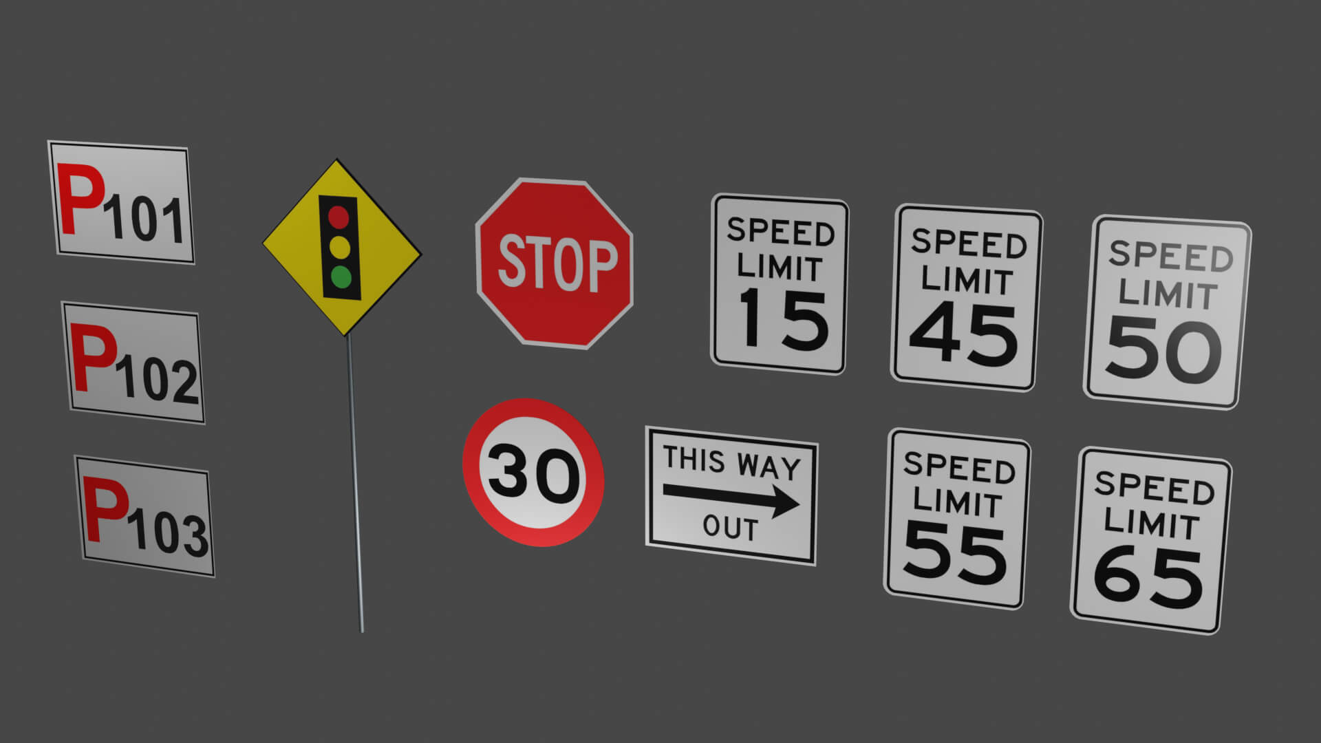 Signs & Road Signs - 3D Model by BlueChris206