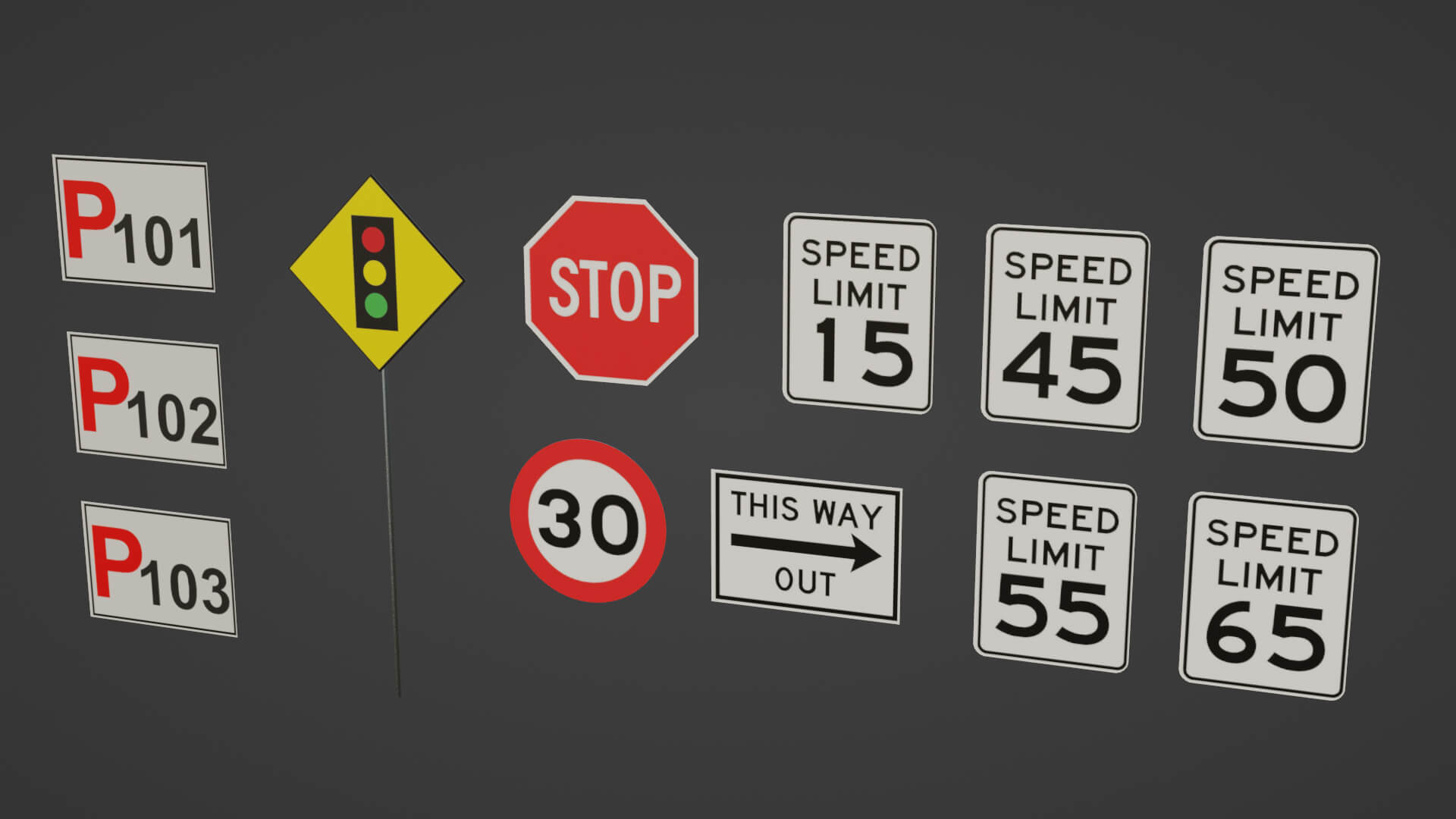 Signs & Road Signs - 3D Model by BlueChris206