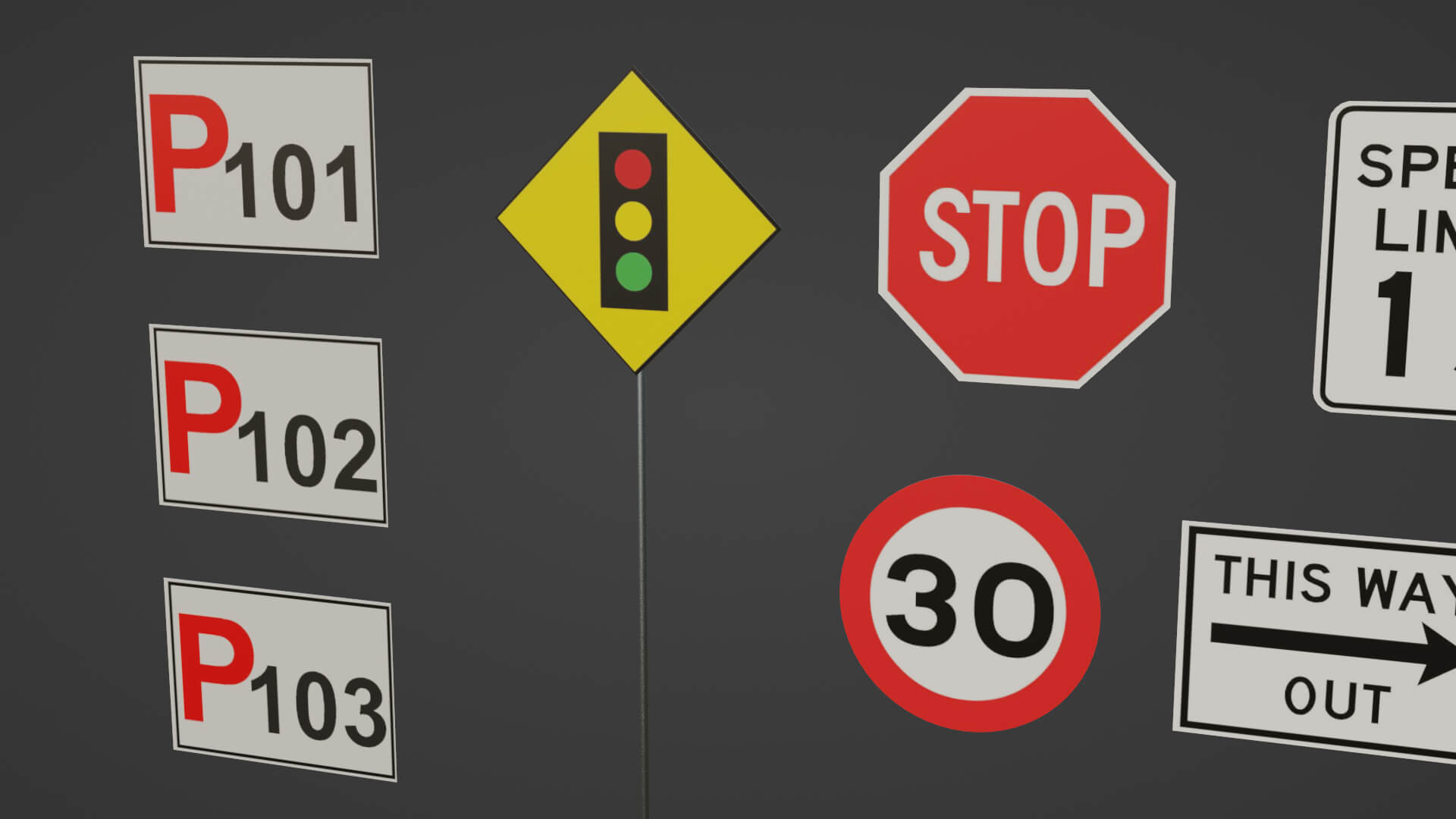 Signs & Road Signs - 3D Model by BlueChris206