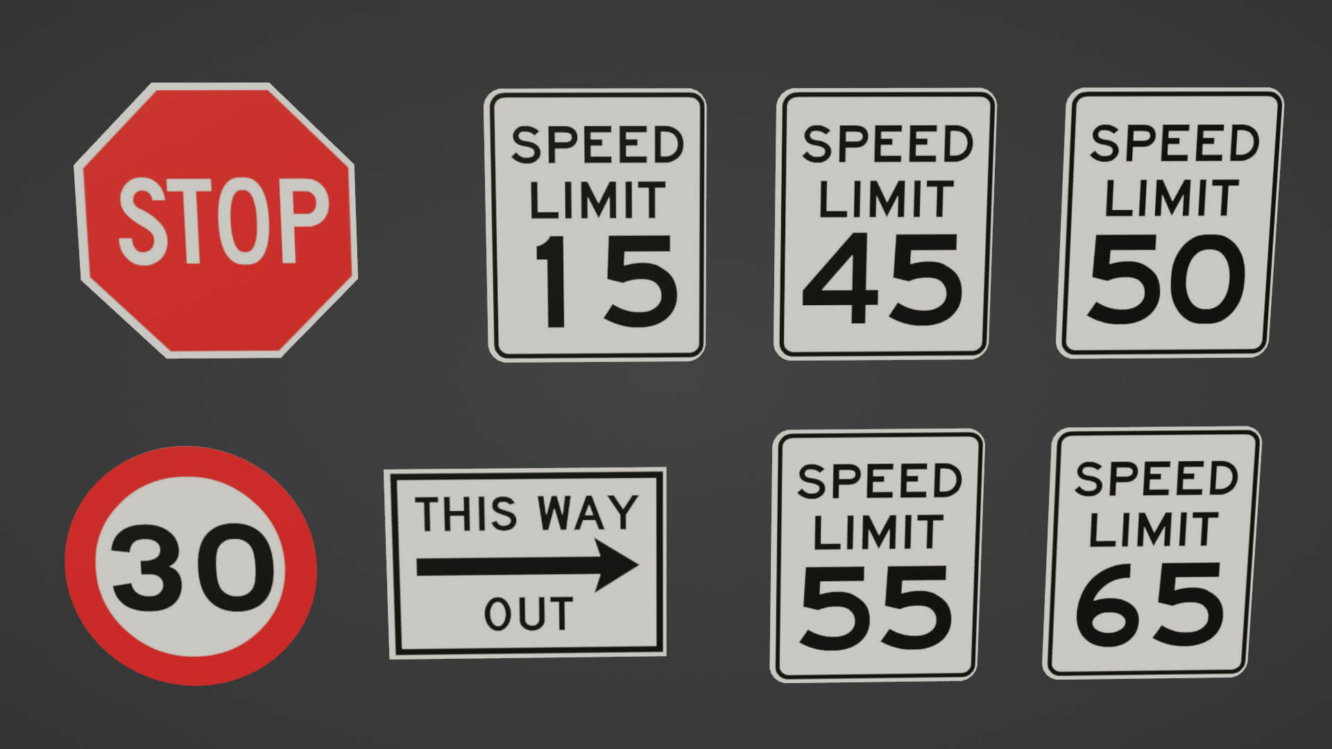 Signs & Road Signs - 3D Model by BlueChris206