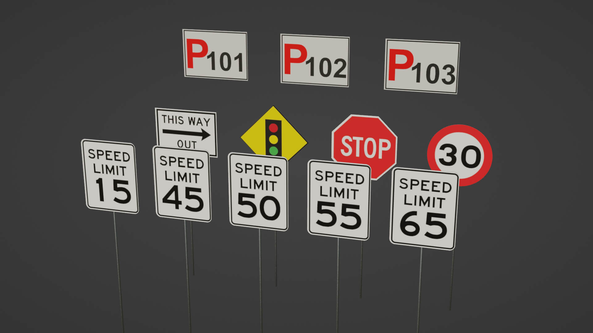 Signs & Road Signs - 3D Model by BlueChris206