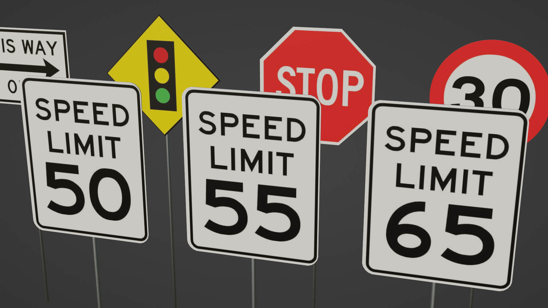 Signs & Road Signs - 3D Model by BlueChris206