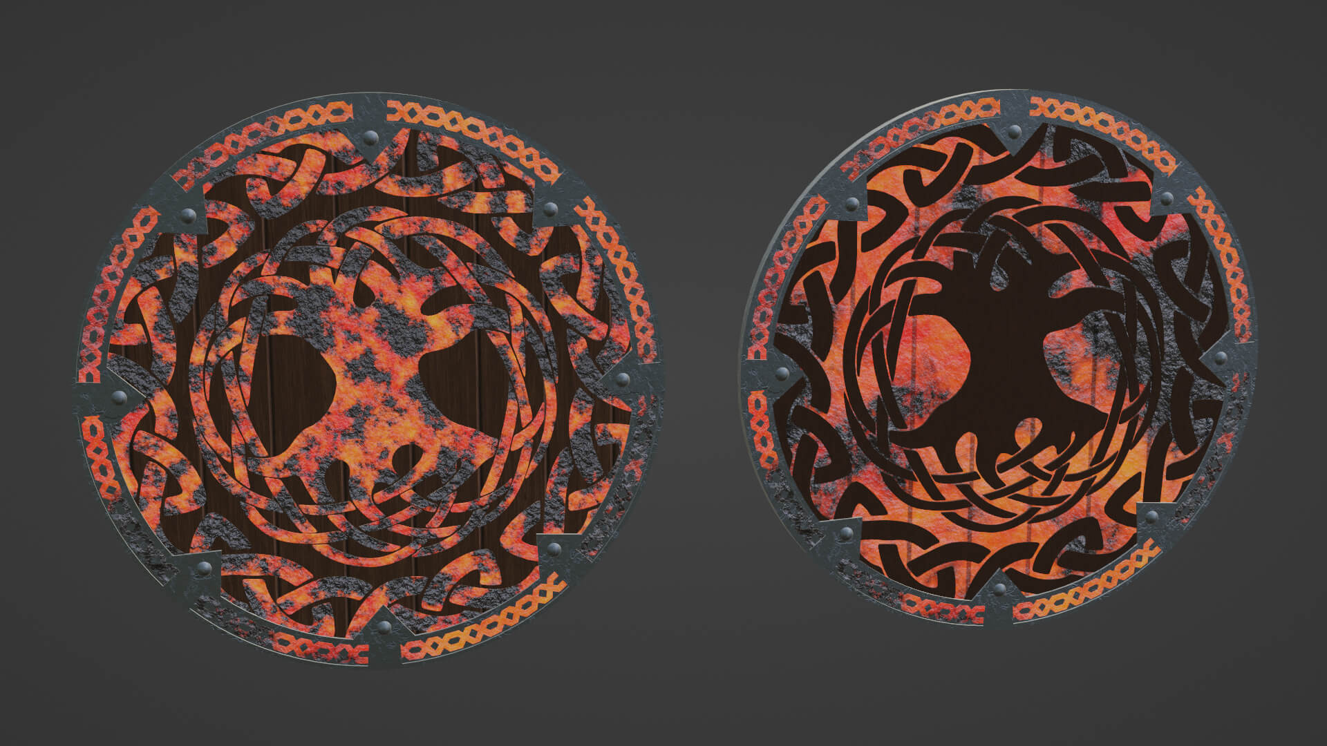 Viking Shield - Muspelheim Free 3D Model by BlueChris206