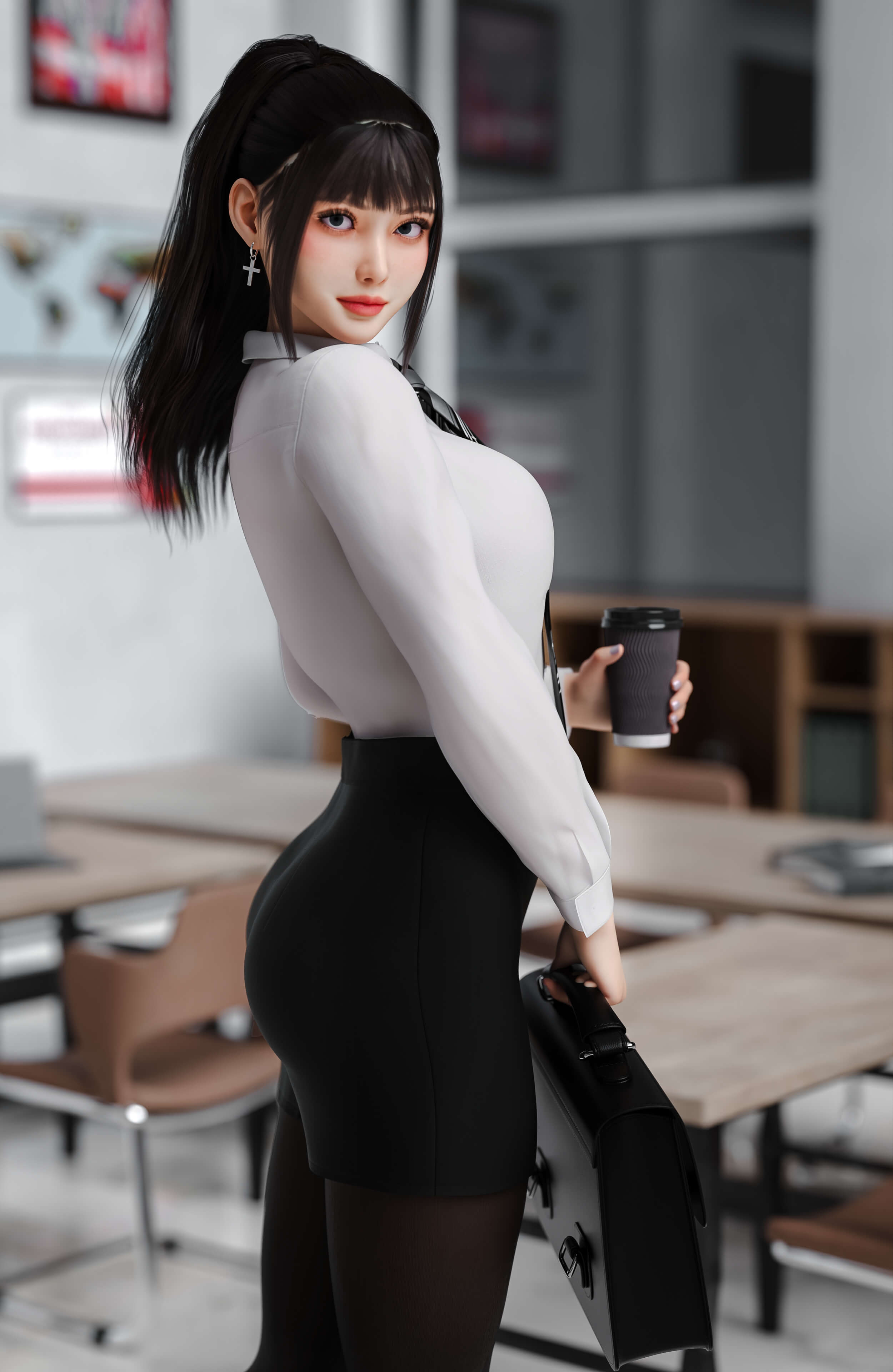 Hazel, confidence from sexiness 3D Render by blueking