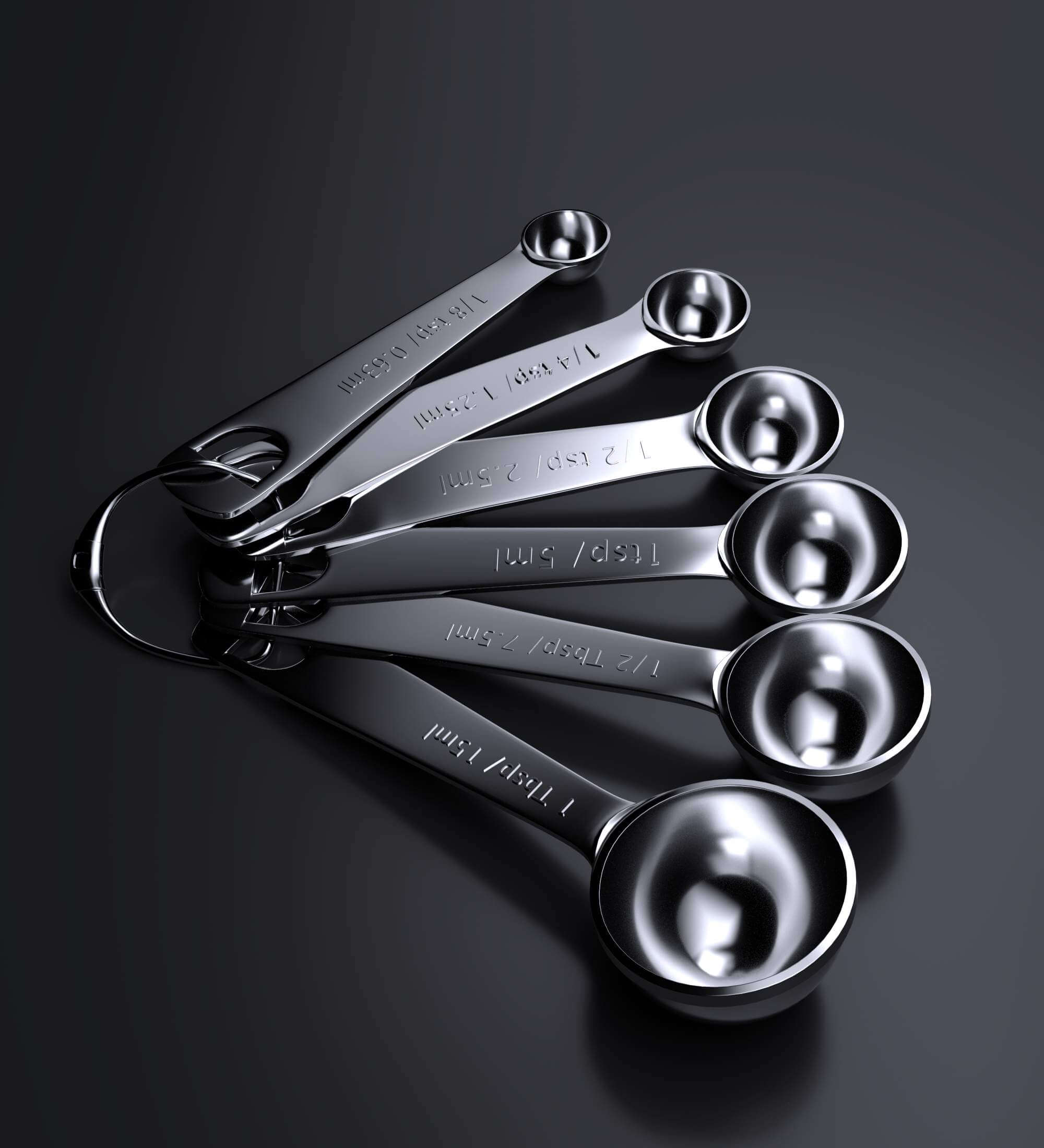 Measuring Spoons (6 Pieces) - 3D Model by BLUEPRINTMODELS