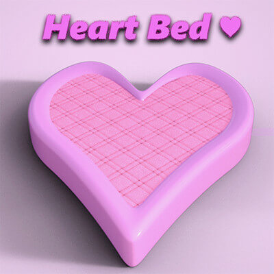 Pink Heart Bed - Daz Content by BoBo3D