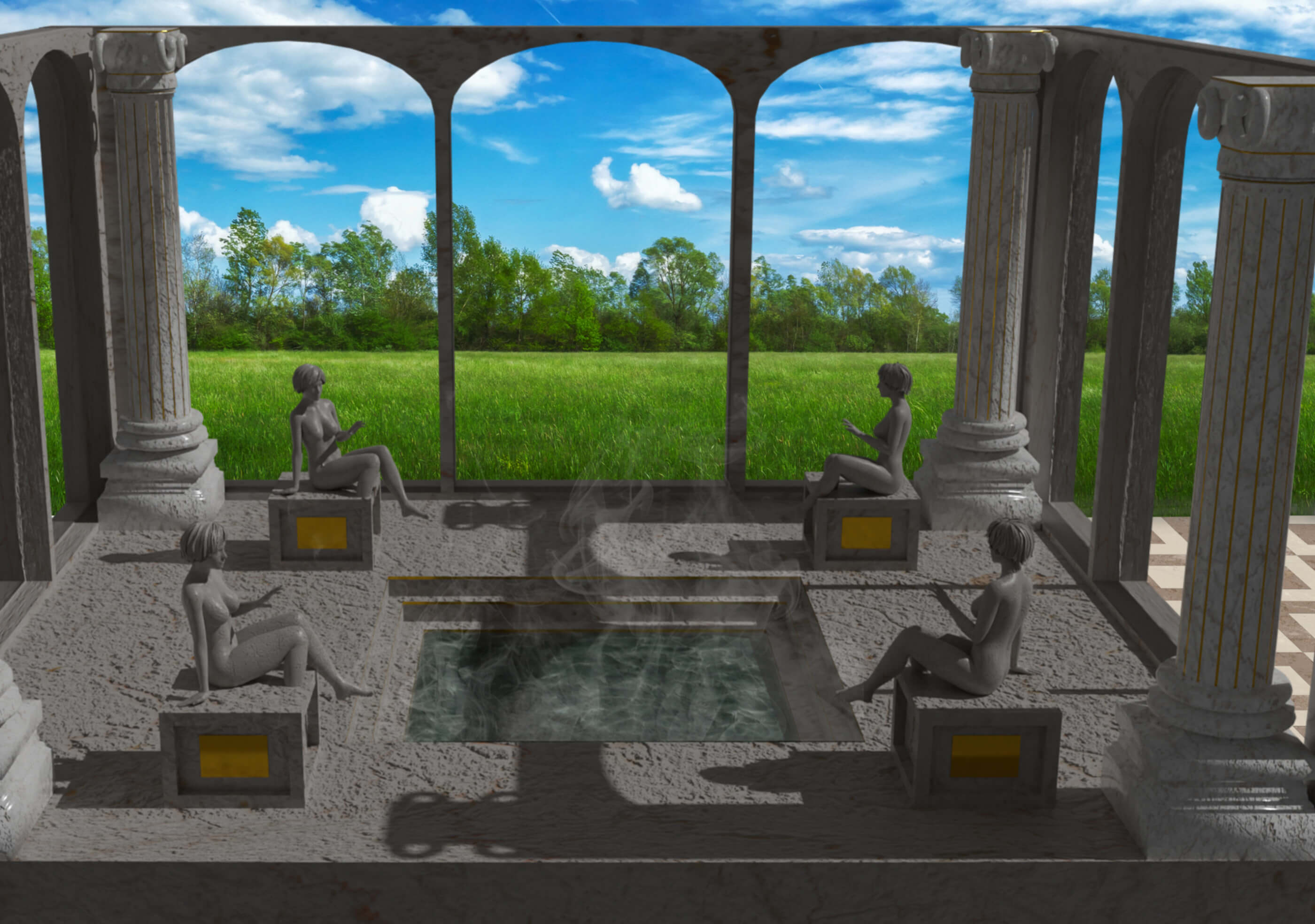 Roman Bathroom - Daz Content by BoBo3D