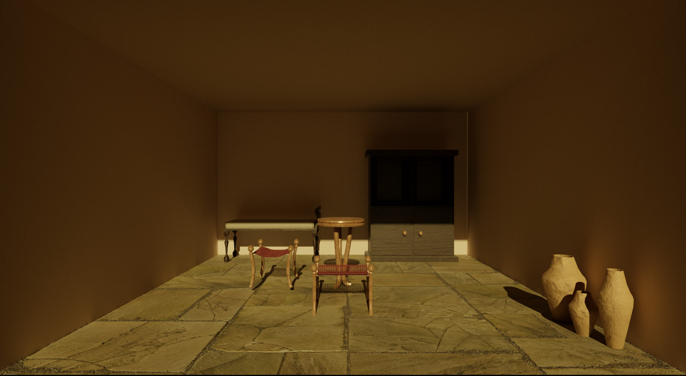 Low Poly Roman Living Room - Poor 3D Model by BoBo3D