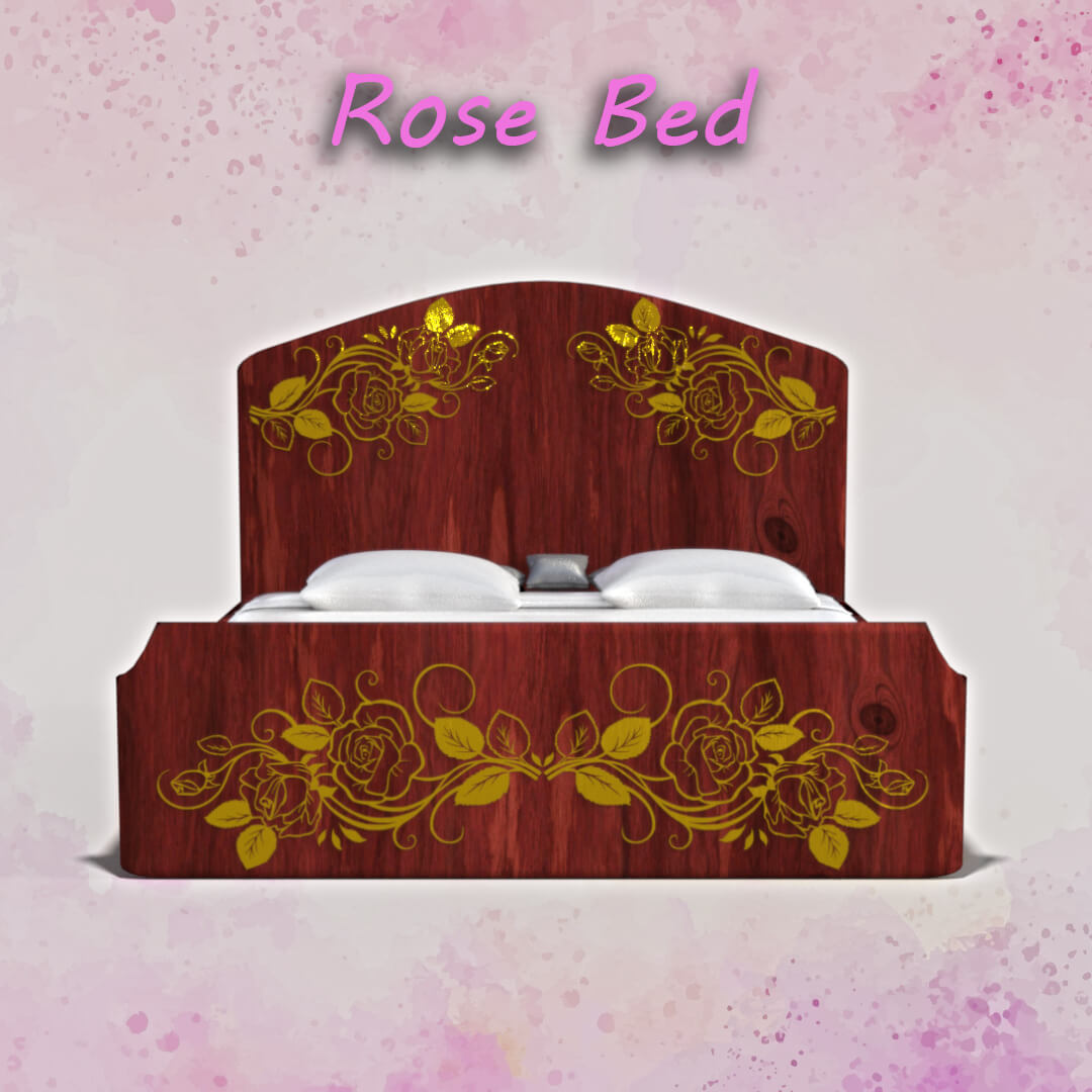 Bed With Roses - Daz Content by BoBo3D