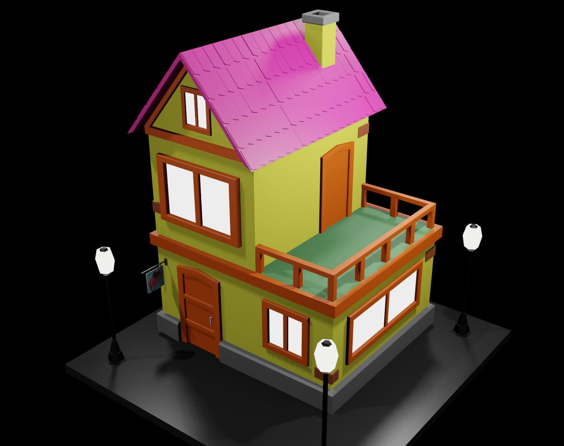 House - 3D Model by Boburblendart