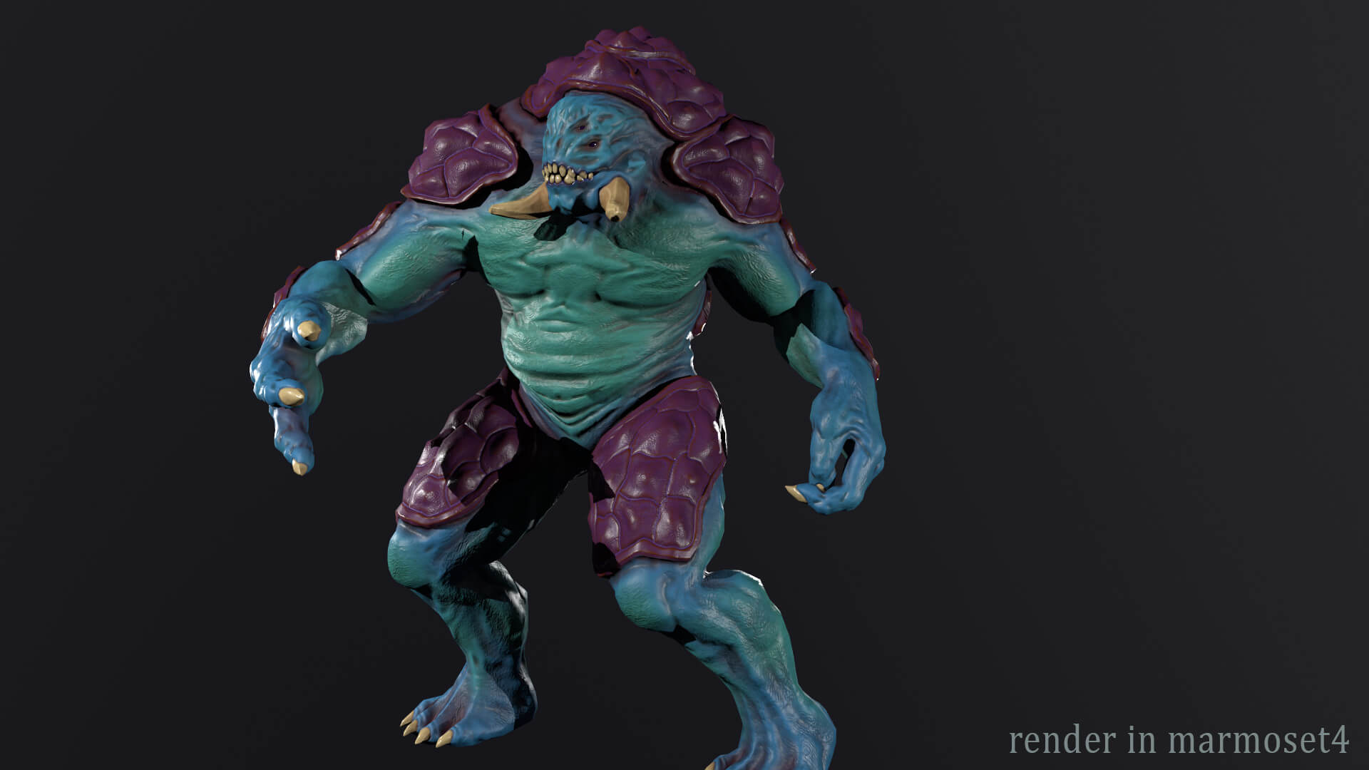 Turtle Monster - 3D Model by Bolto