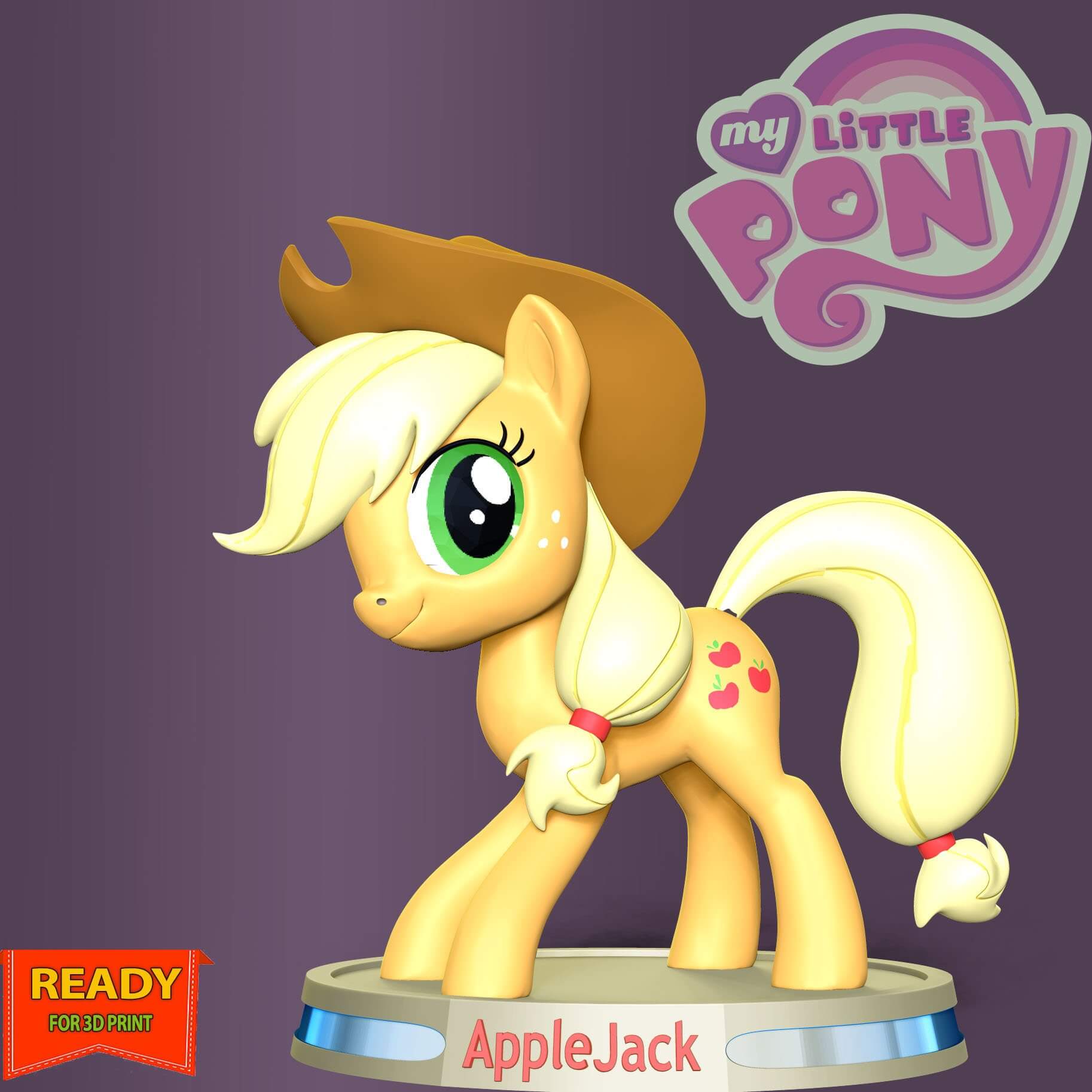 AppleJack - Little Pony 3D Model by Bon Bon Art