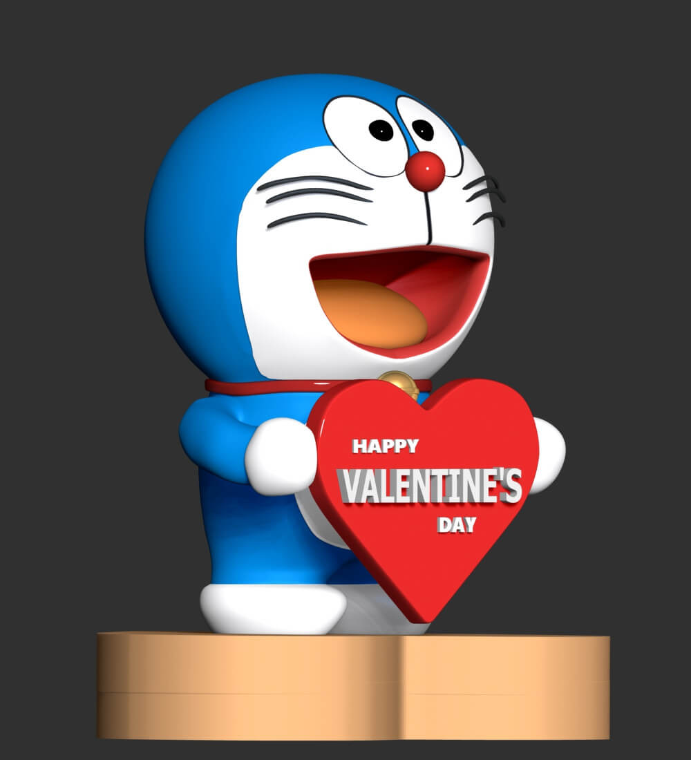 Doraemon - Valentine's Day Free 3D Model by Bon Bon Art