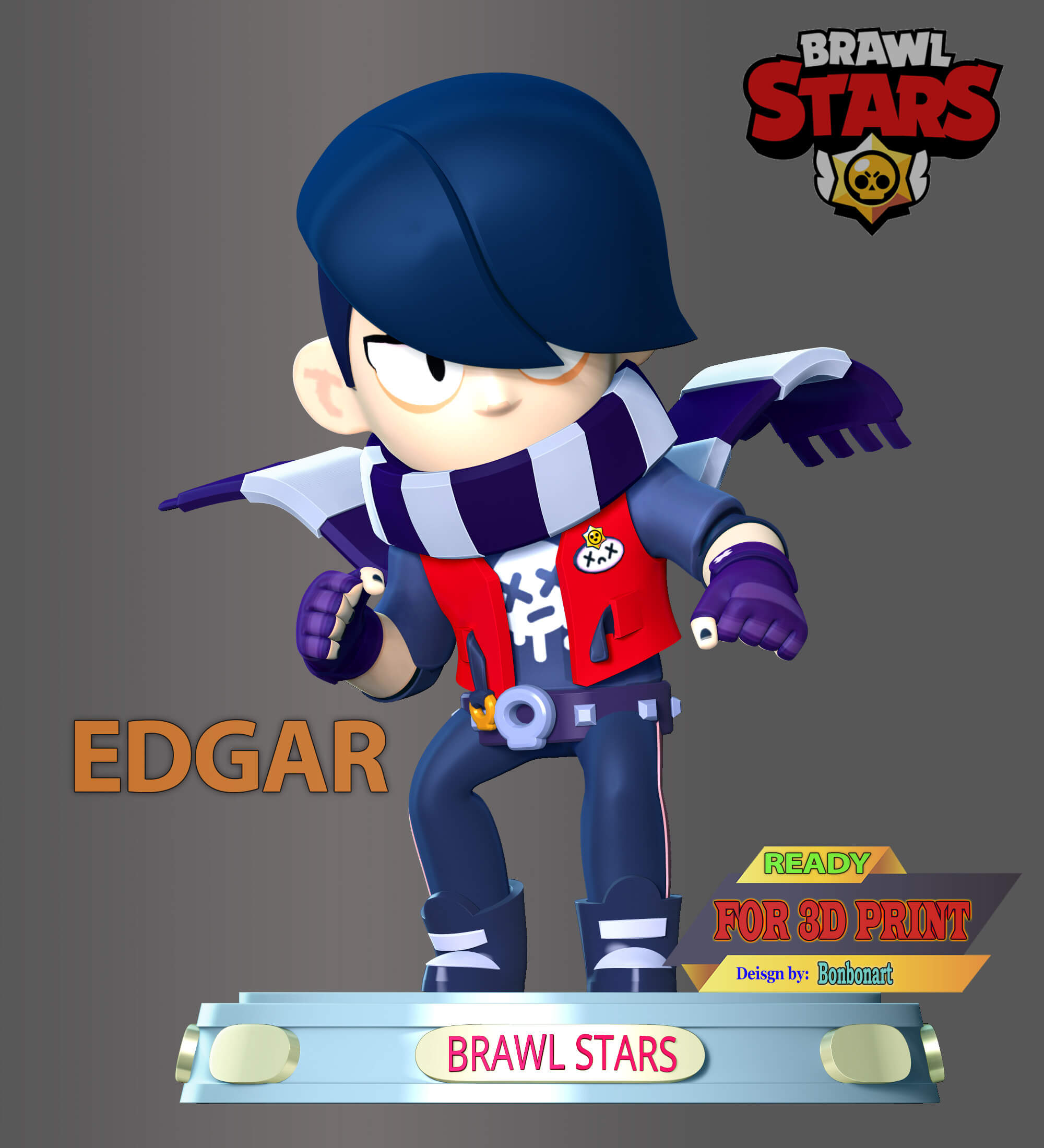 Edgar Brawl Stars - 3D Model by Bon Bon Art