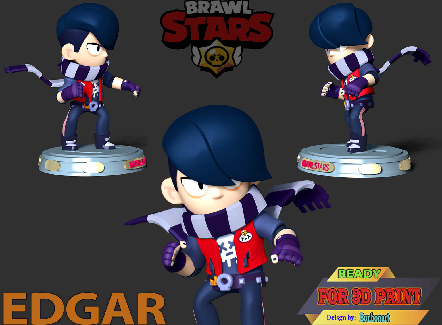 Edgar Brawl Stars - 3D Model by Bon Bon Art