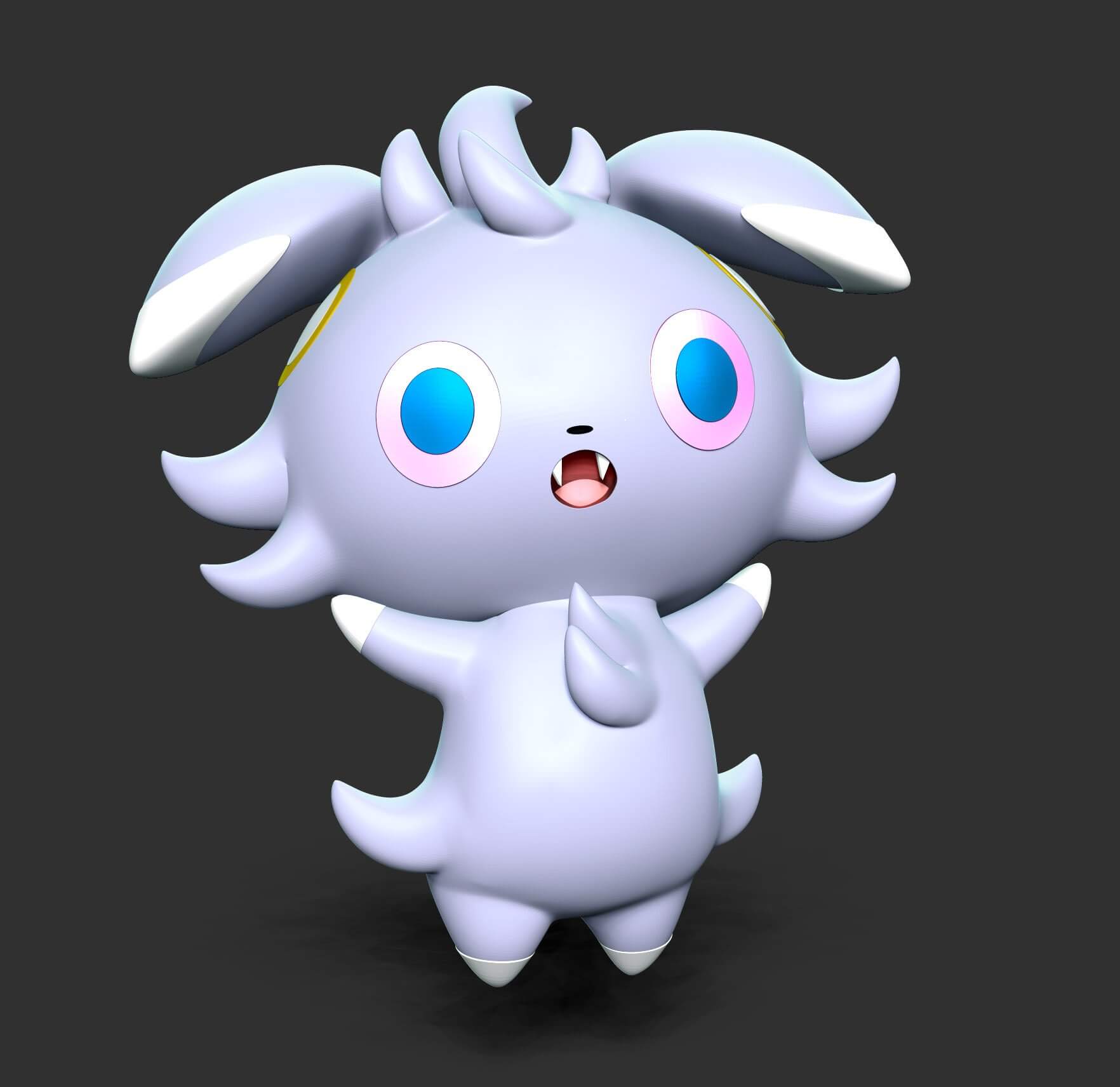 Espurr & Nuzleaf - Pokemon 3D Model by Bon Bon Art