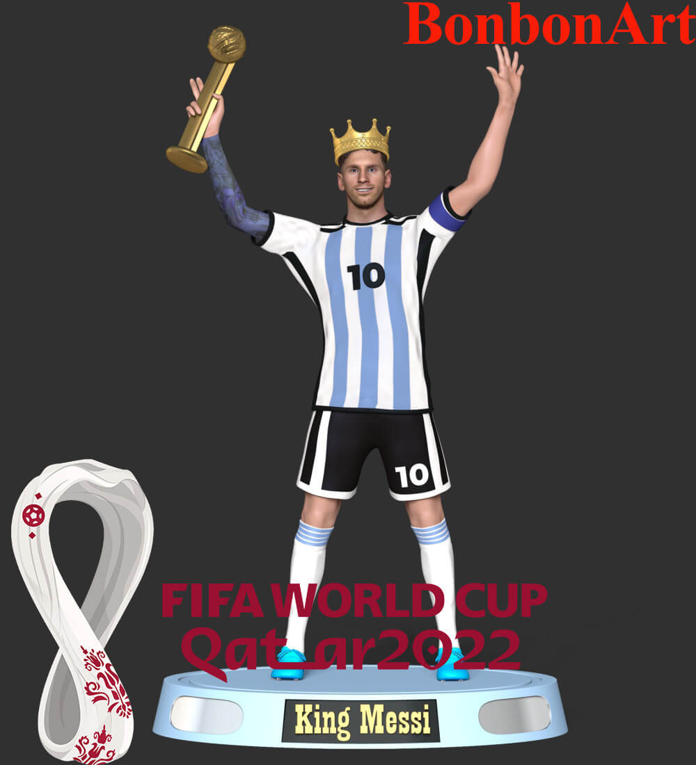 King Messi - Print Ready 3D Model by Bon Bon Art