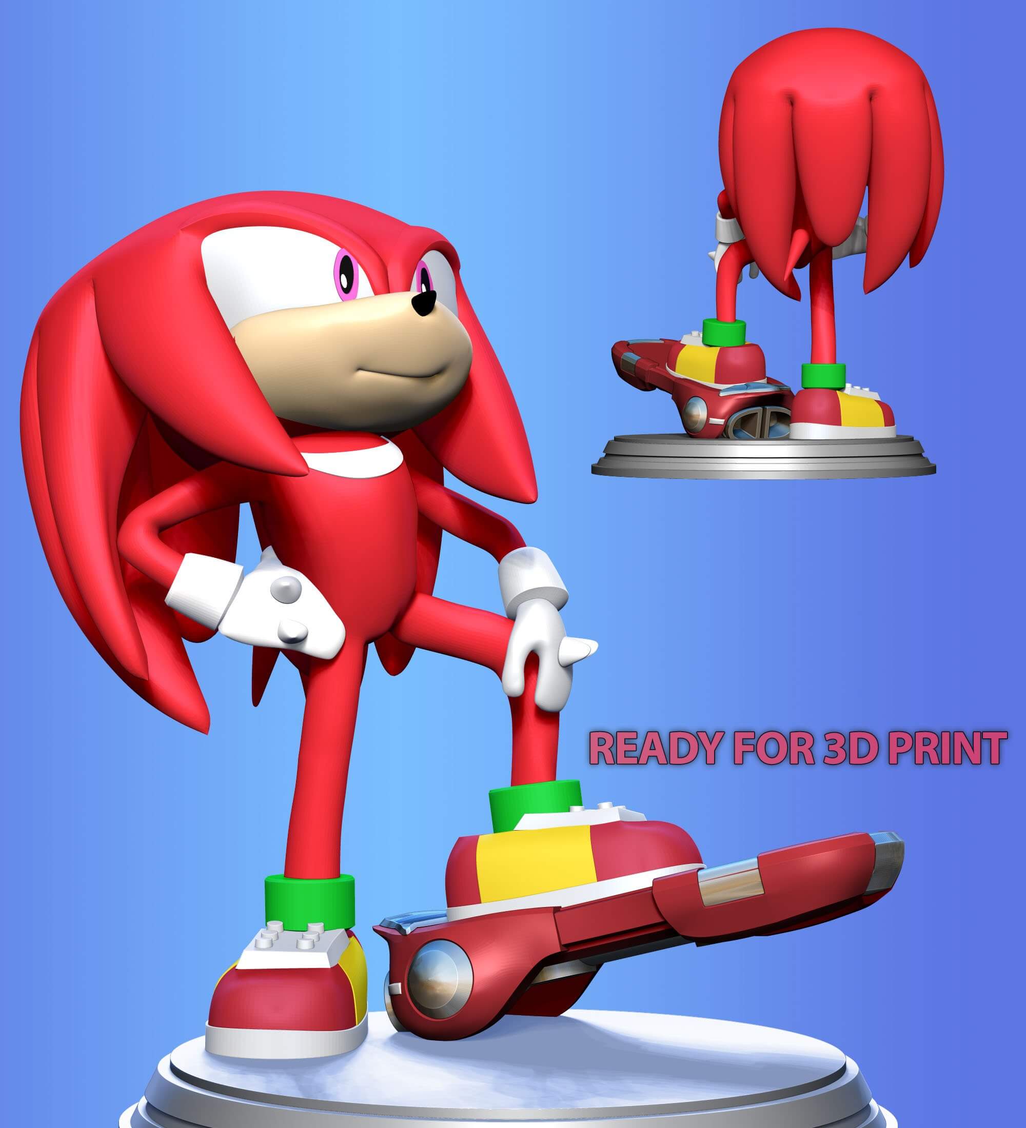 Knuckles - Sonic The Hedgehog 2 Fanart 3D Model by Bon Bon Art
