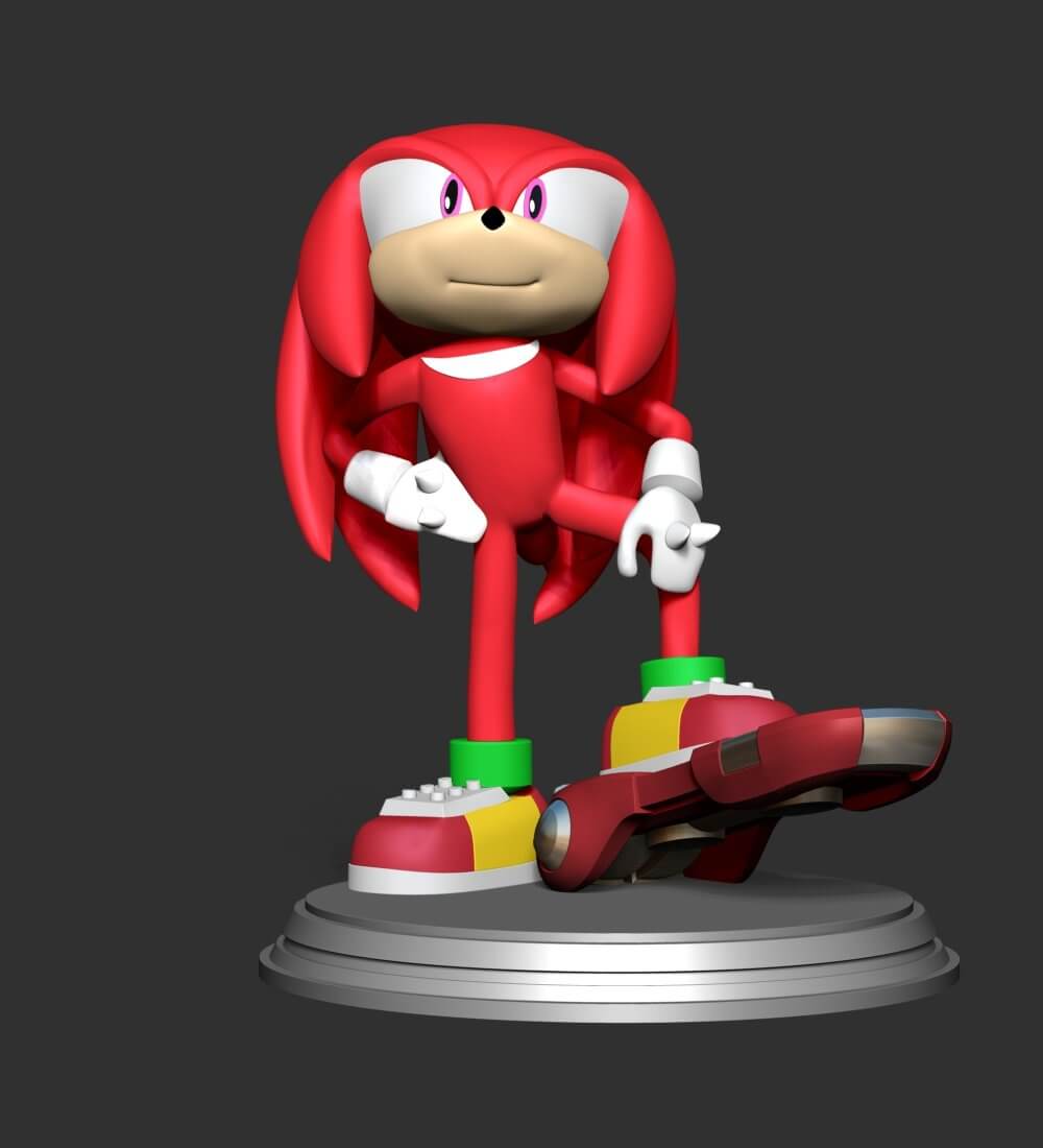 Knuckles - Sonic The Hedgehog 2 Fanart 3D Model by Bon Bon Art