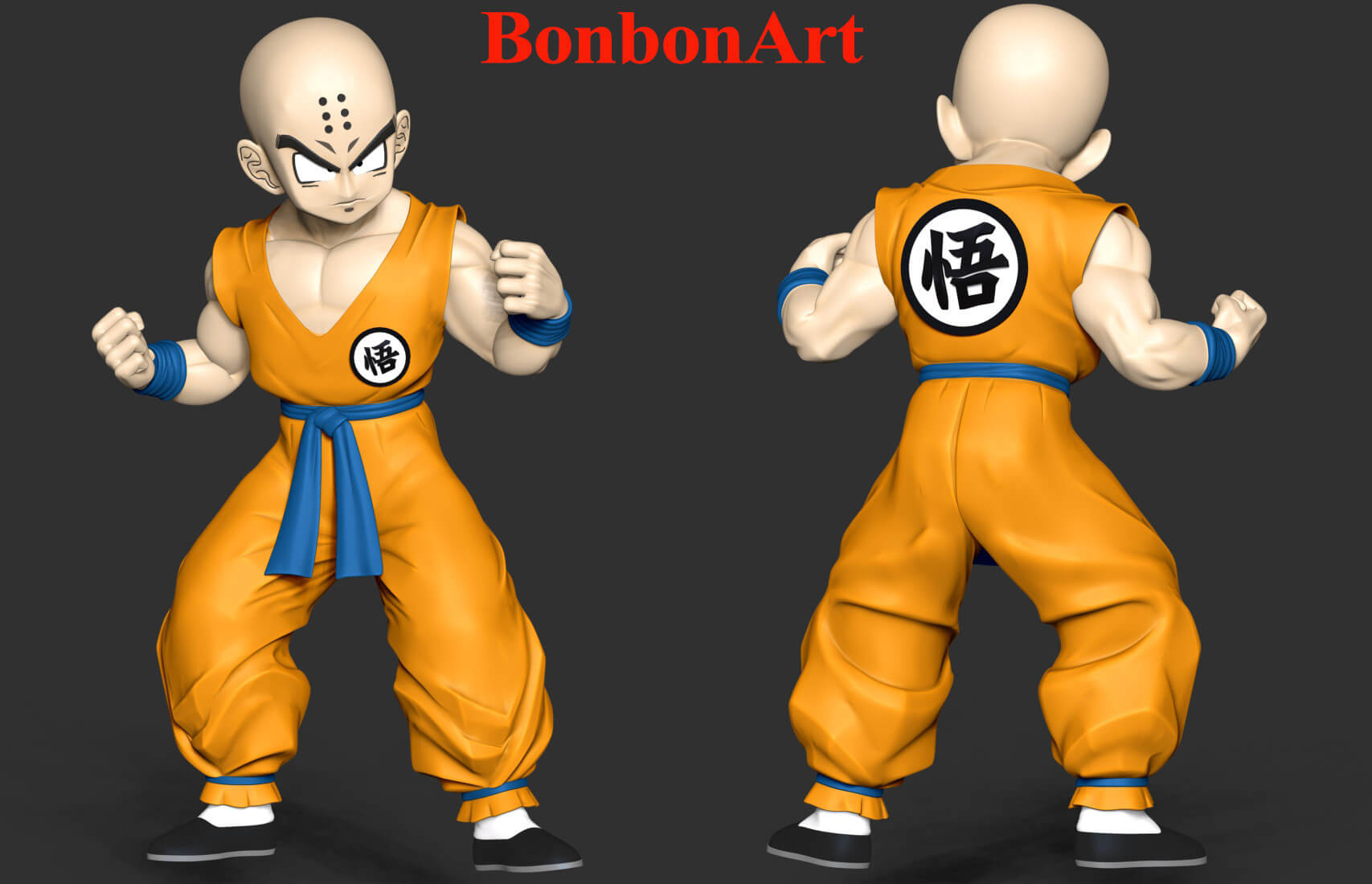 Krillin - Dragon Ball Fanart Free 3D Model by Bon Bon Art