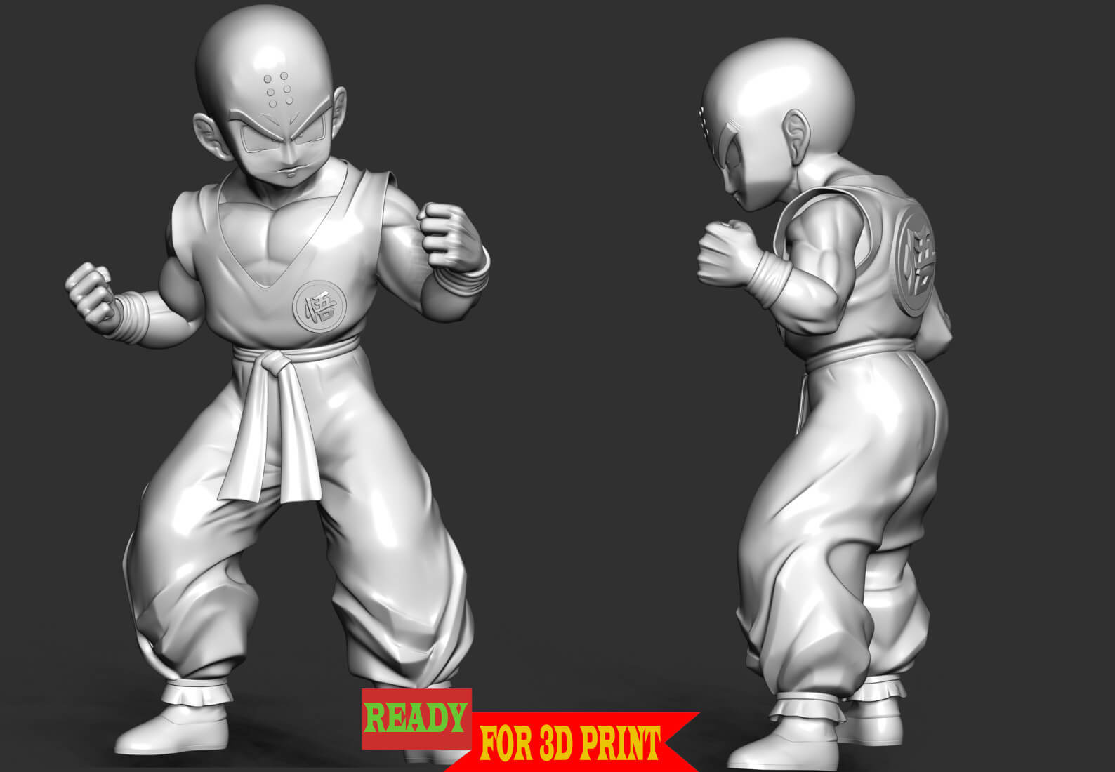 Krillin - Dragon Ball Fanart Free 3D Model by Bon Bon Art