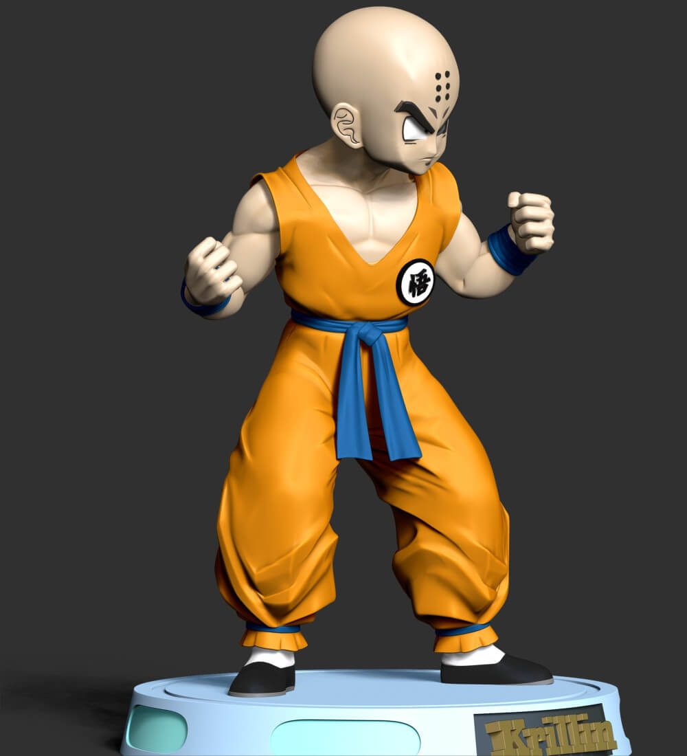 Krillin - Dragon Ball Fanart Free 3D Model by Bon Bon Art