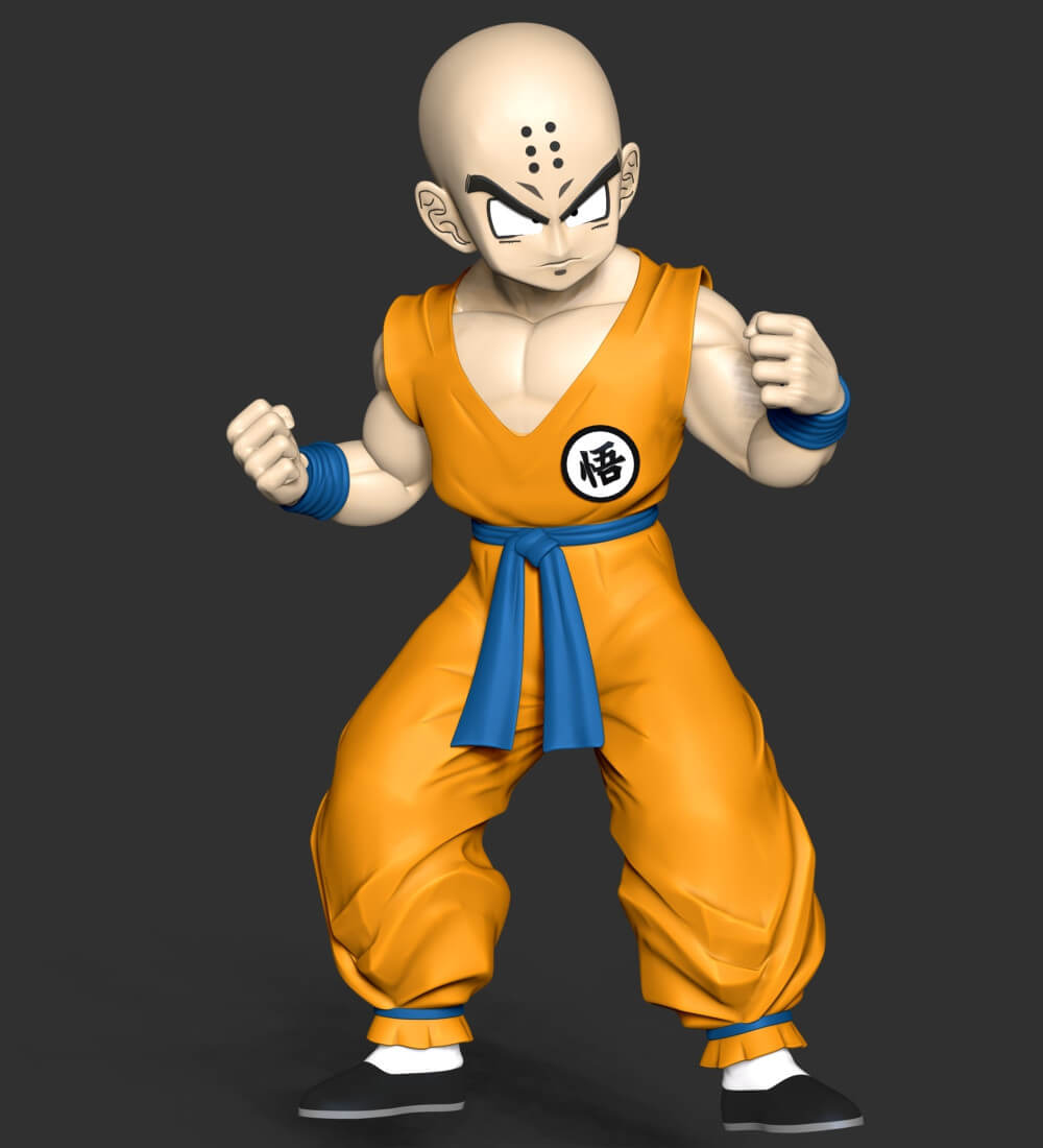 Krillin - Dragon Ball Fanart Free 3D Model by Bon Bon Art