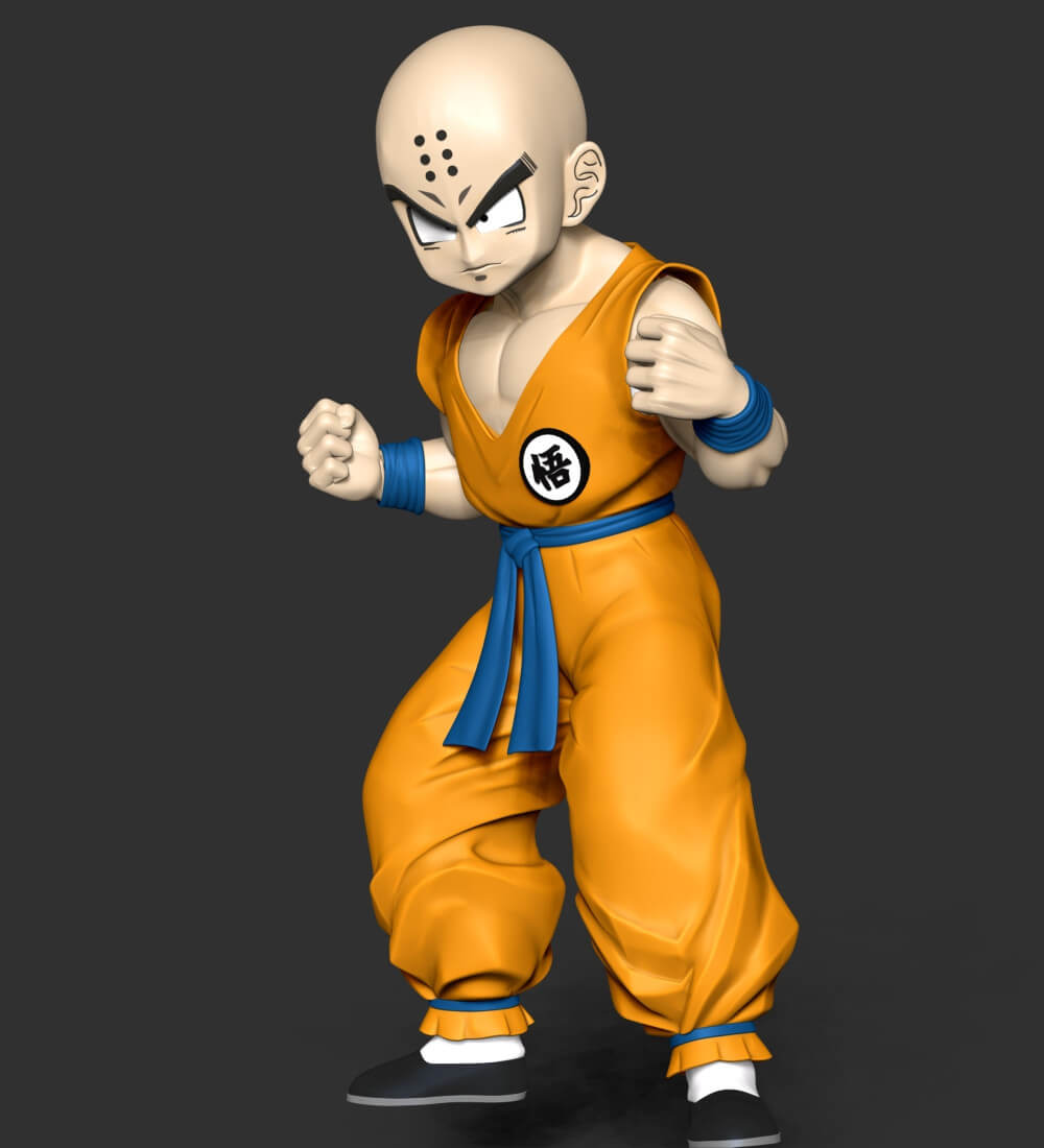Krillin - Dragon Ball Fanart Free 3D Model by Bon Bon Art