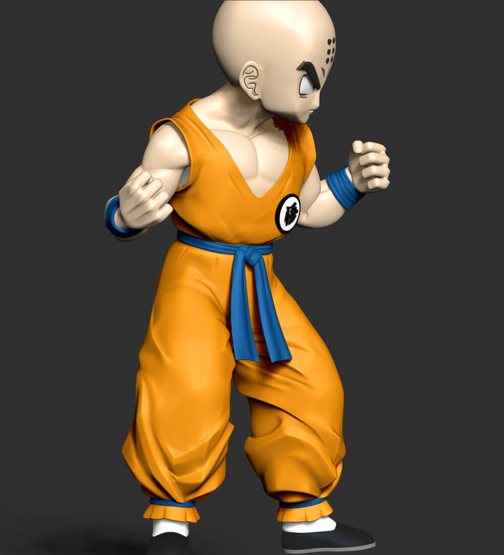 Krillin - Dragon Ball Fanart Free 3D Model by Bon Bon Art