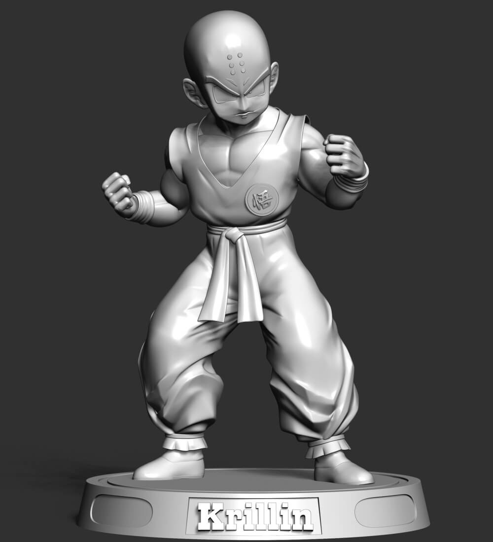 Krillin - Dragon Ball Fanart Free 3D Model by Bon Bon Art