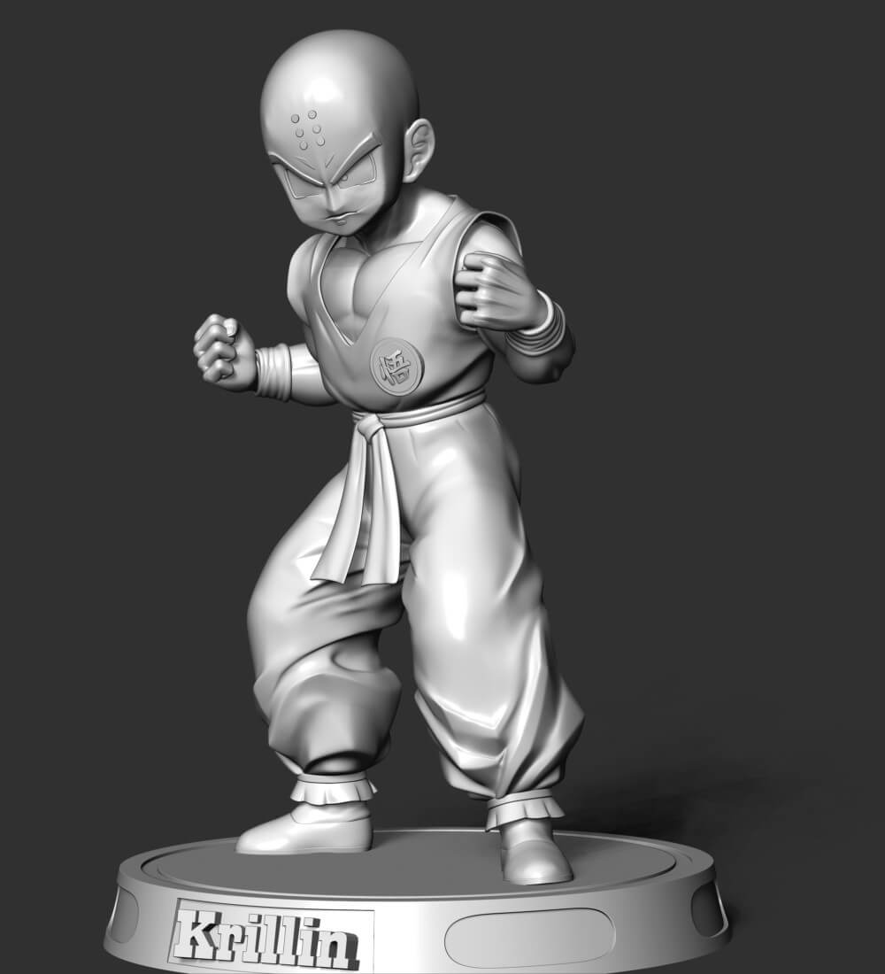 Krillin - Dragon Ball Fanart Free 3D Model by Bon Bon Art