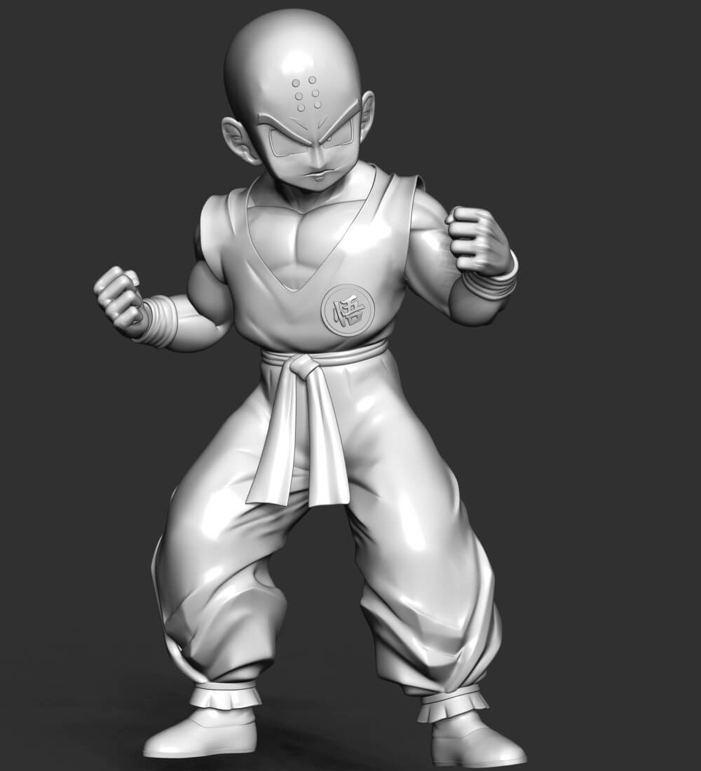 Krillin - Dragon Ball Fanart Free 3D Model by Bon Bon Art