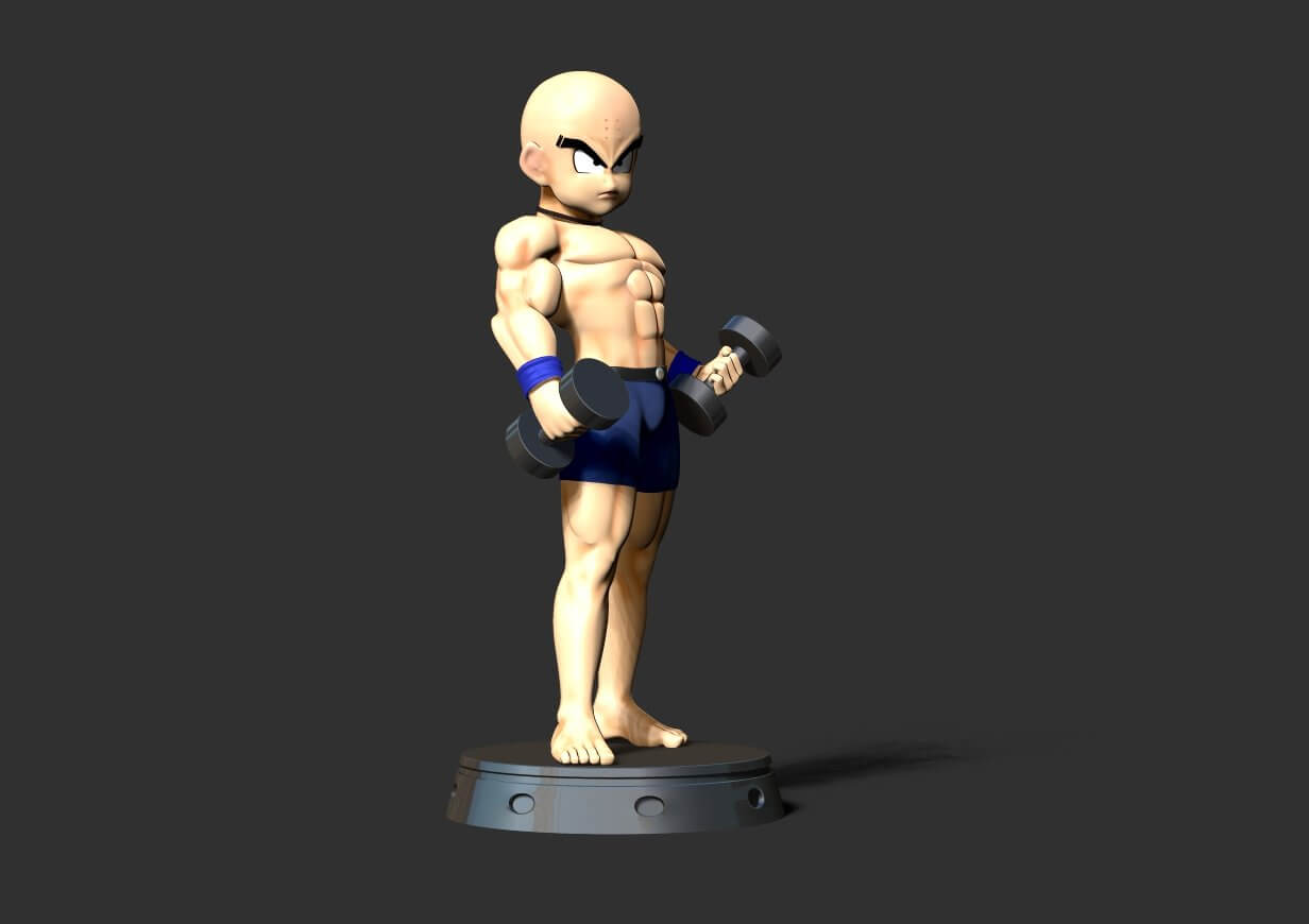 Krillin - Dragon Ball Fanart 3D Print Model by Bon Bon Art