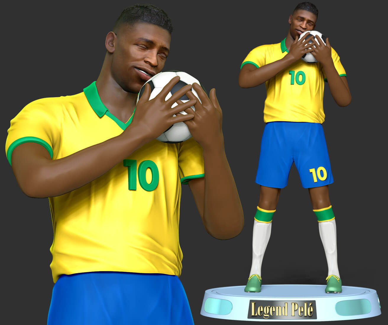 Legend Pele - 3D Model by Bon Bon Art